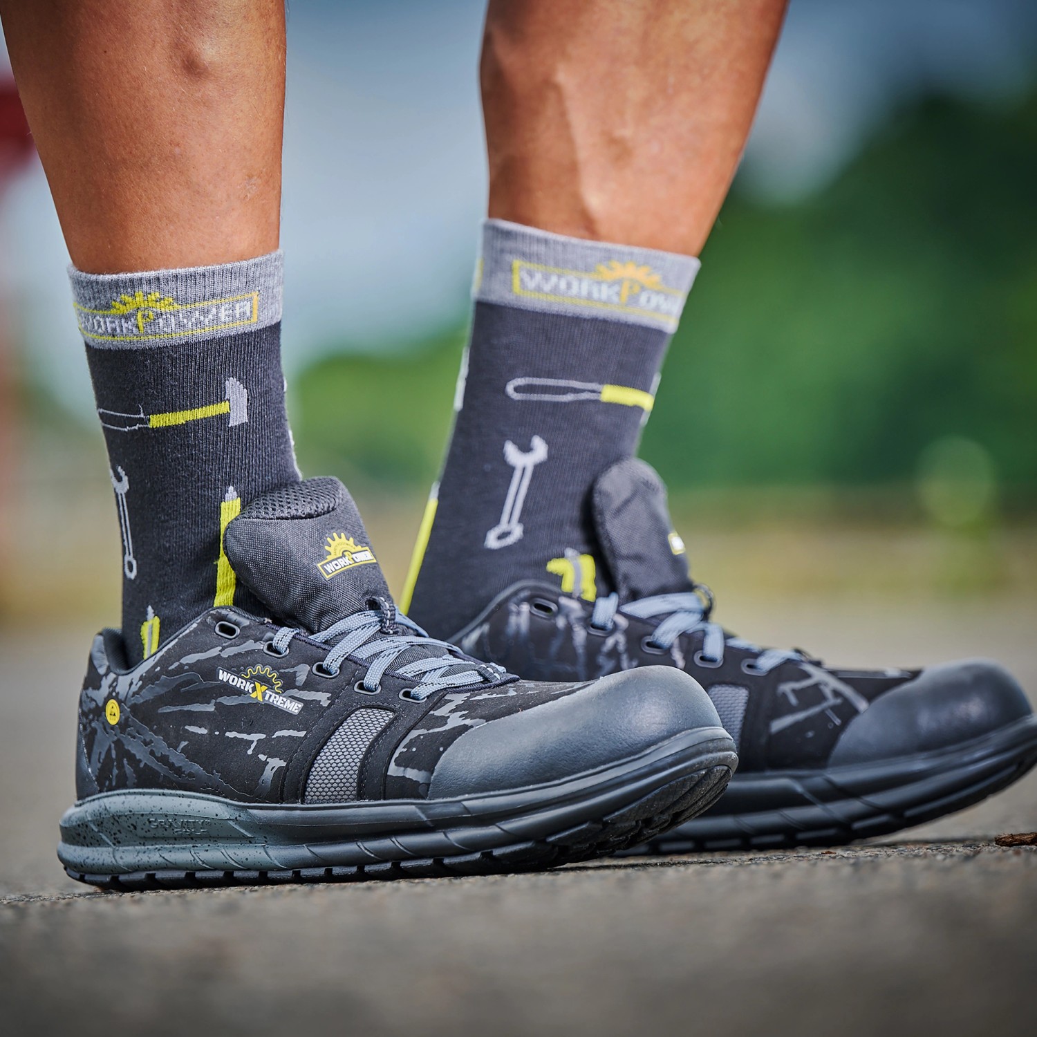 Workpower Recycling Socken 8504 Schwarz-Gelb Gr. 39-42 kaufen bei OBI