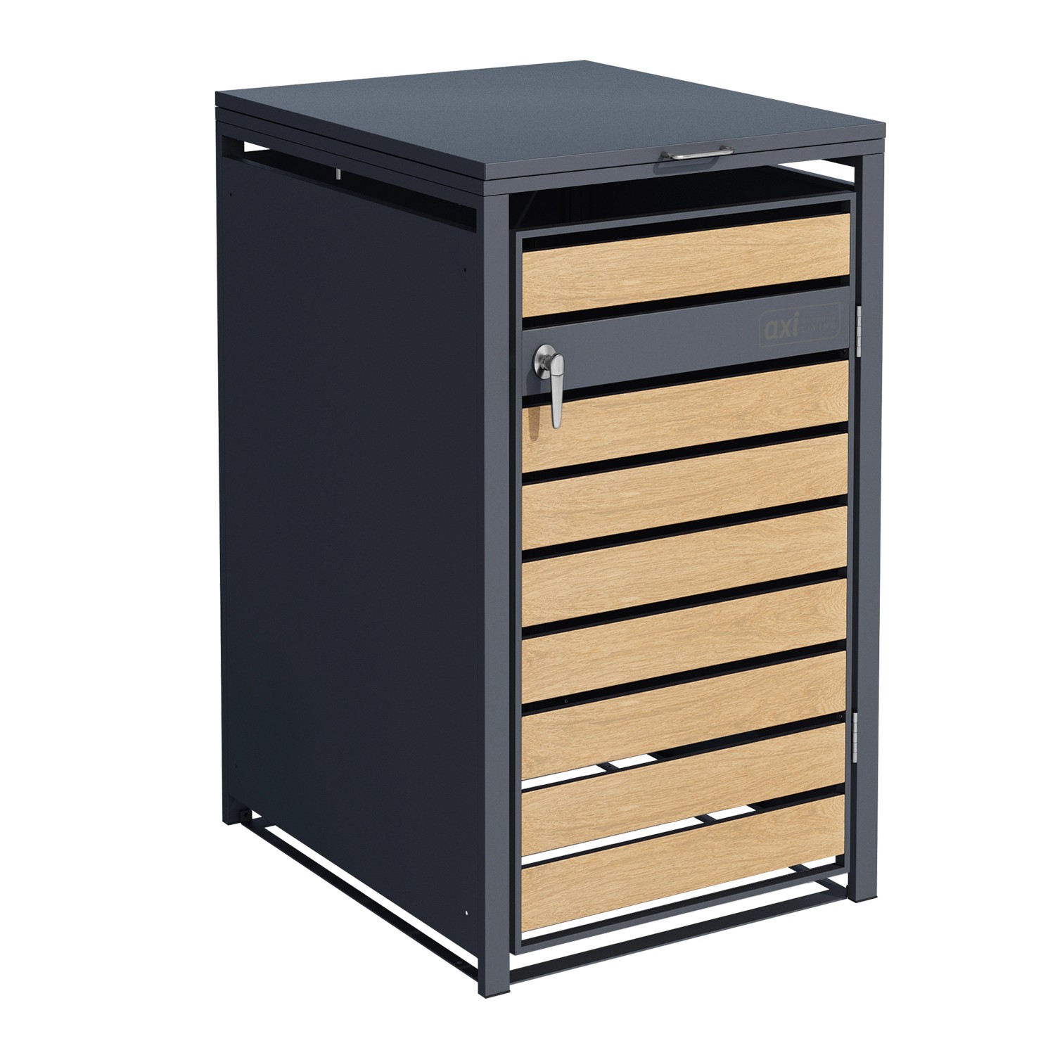 Axi Mülltonnenbox Lucas Metall 240 l Anthrazit/Holzoptik kaufen bei OBI