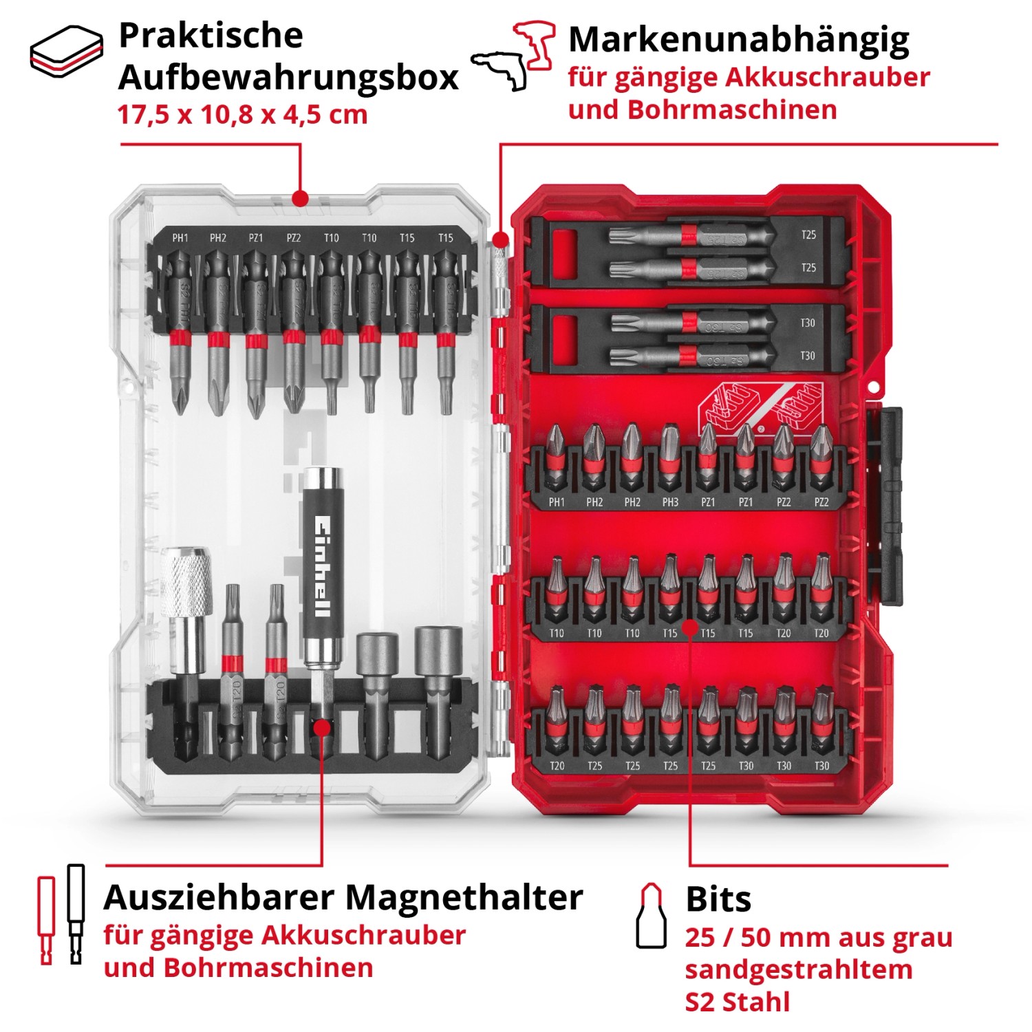 Original Einhell Bit Set M-CASE 42 tlg mit Bithalter kaufen bei OBI