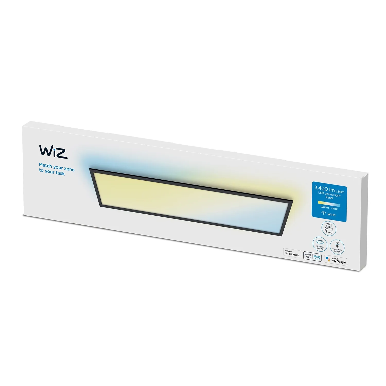 WiZ LED-Panel Rechteckig Tunable White 3400 lm Schwarz 119,5 cm x 29,5 ...