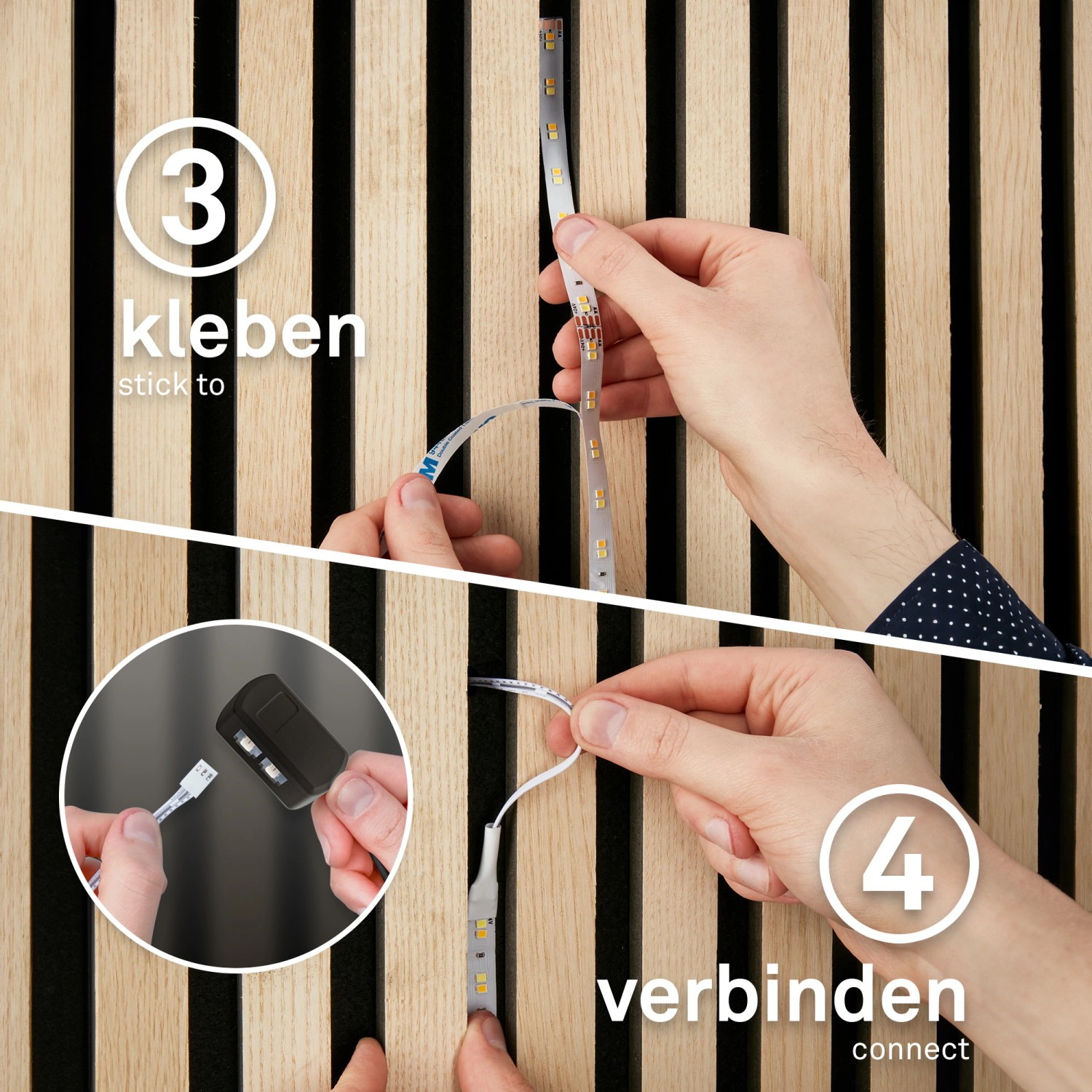 Briloner LED Band Pimp your Panel Ergänzungs-Set RGB+W Dimmbar 2,6 m ...