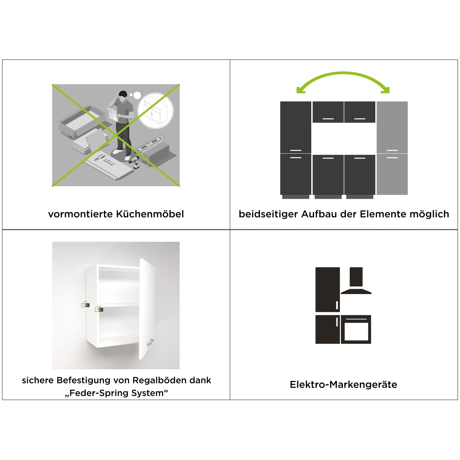 Küchenzeile Sandra 210 cm Eiche Weiß kaufen bei OBI