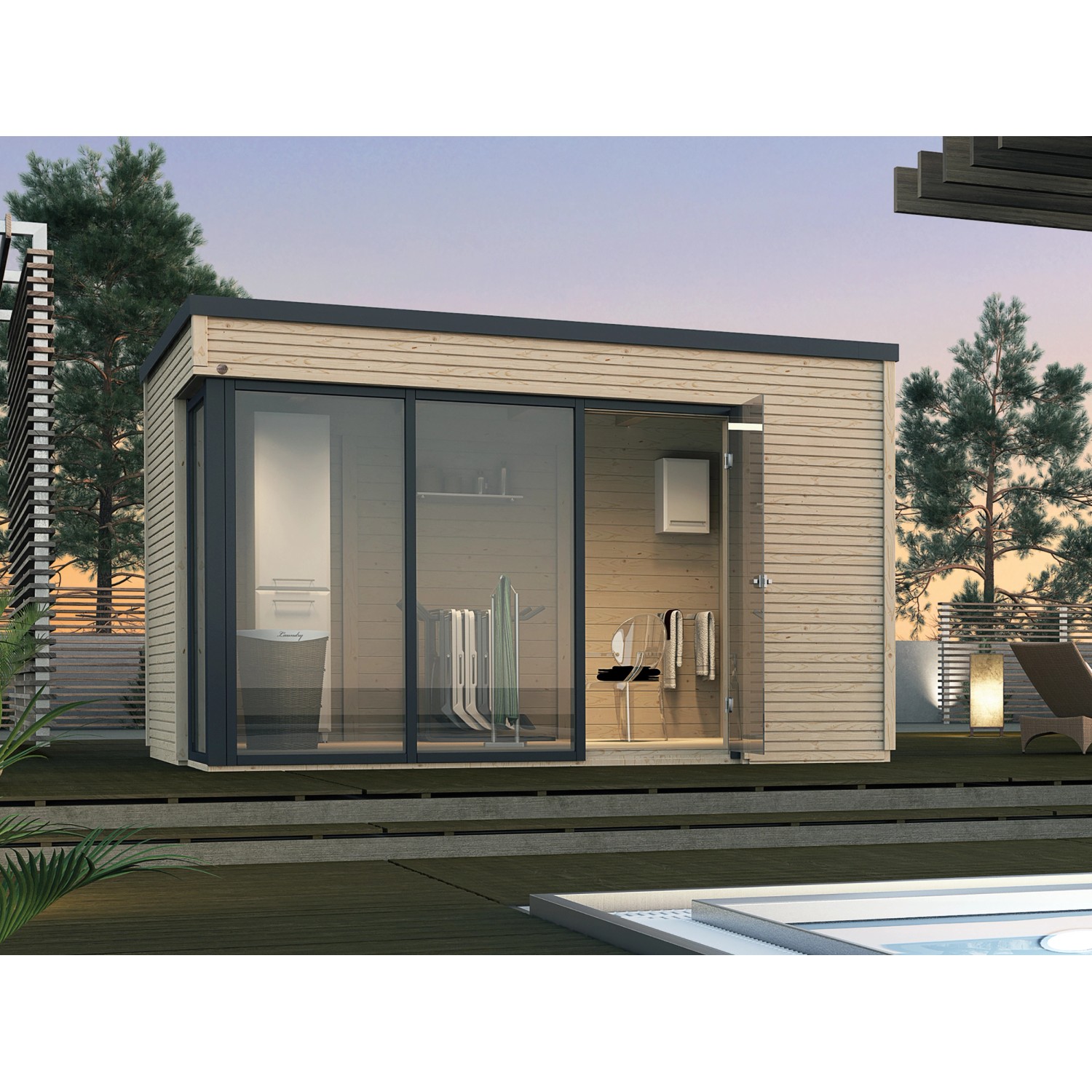 Weka Holz-Gartenhaus Cubilis Gr. 1 Natur 380 cm x 300 cm kaufen bei OBI