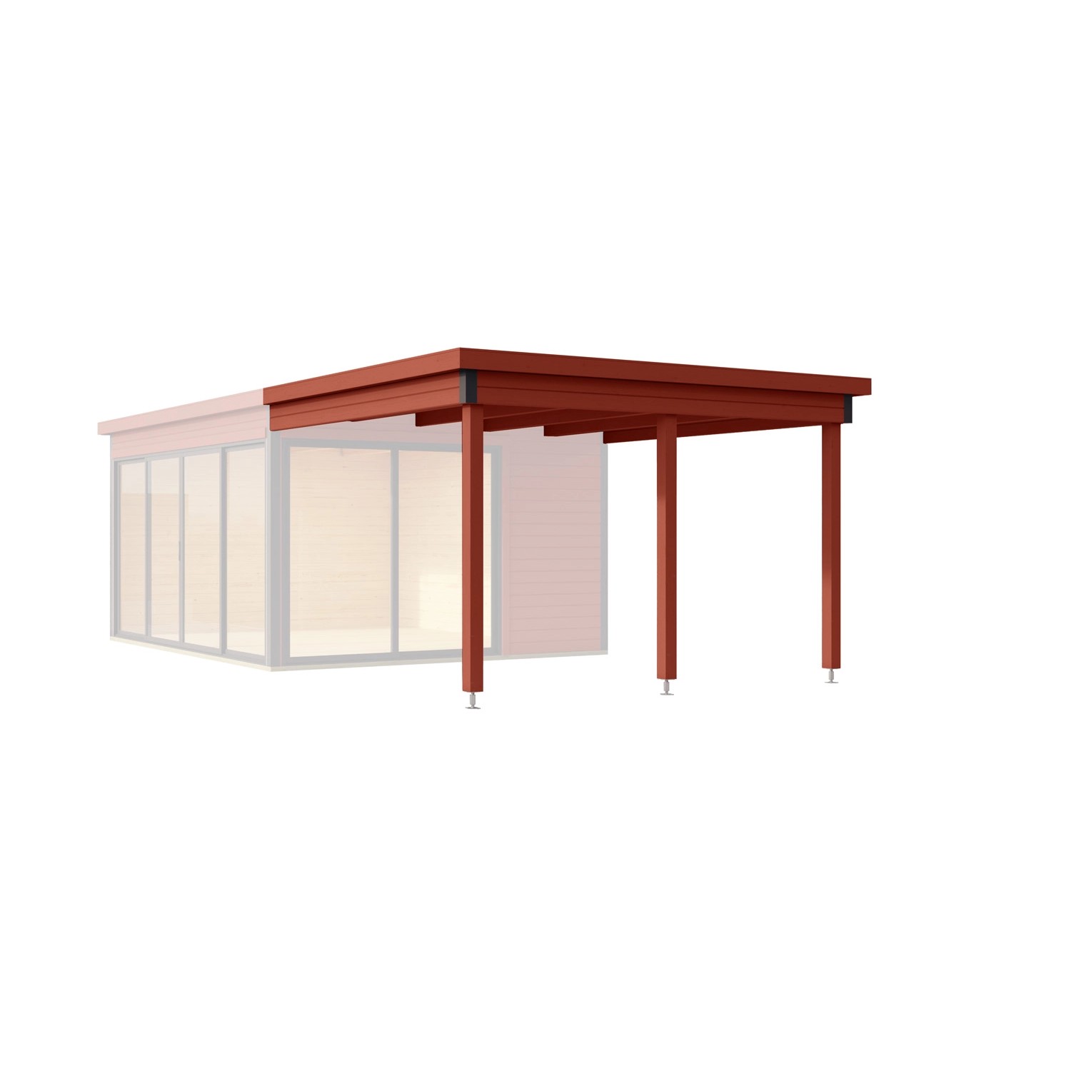 Lasita Maja Dachverlängerung Domeo 3 und 4 Schwedenrot 300 cm x 322 cm kaufen bei OBI