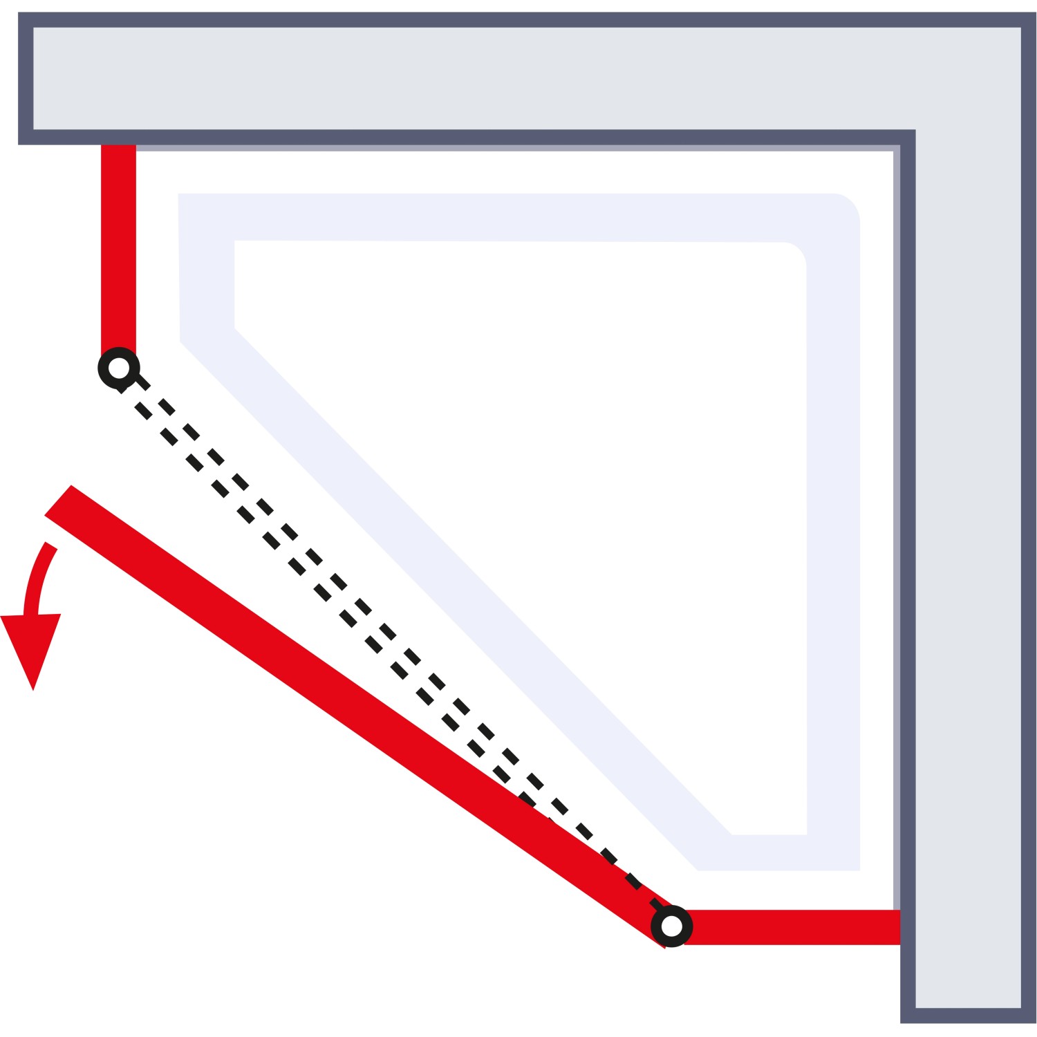 Schulte Fünfeckdusche Alexa Style 2.0 Alu-Natur Klar Glas hell 192 cm x ...