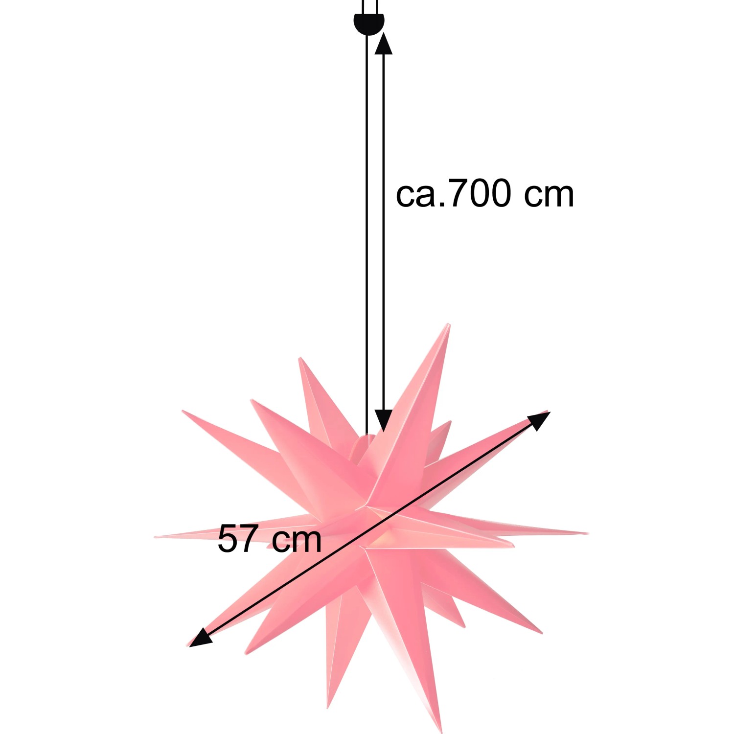 Amare LED-3D-Weihnachtsstern mit Timer Rot ca. 57 cm x 48 cm x 44 cm ...