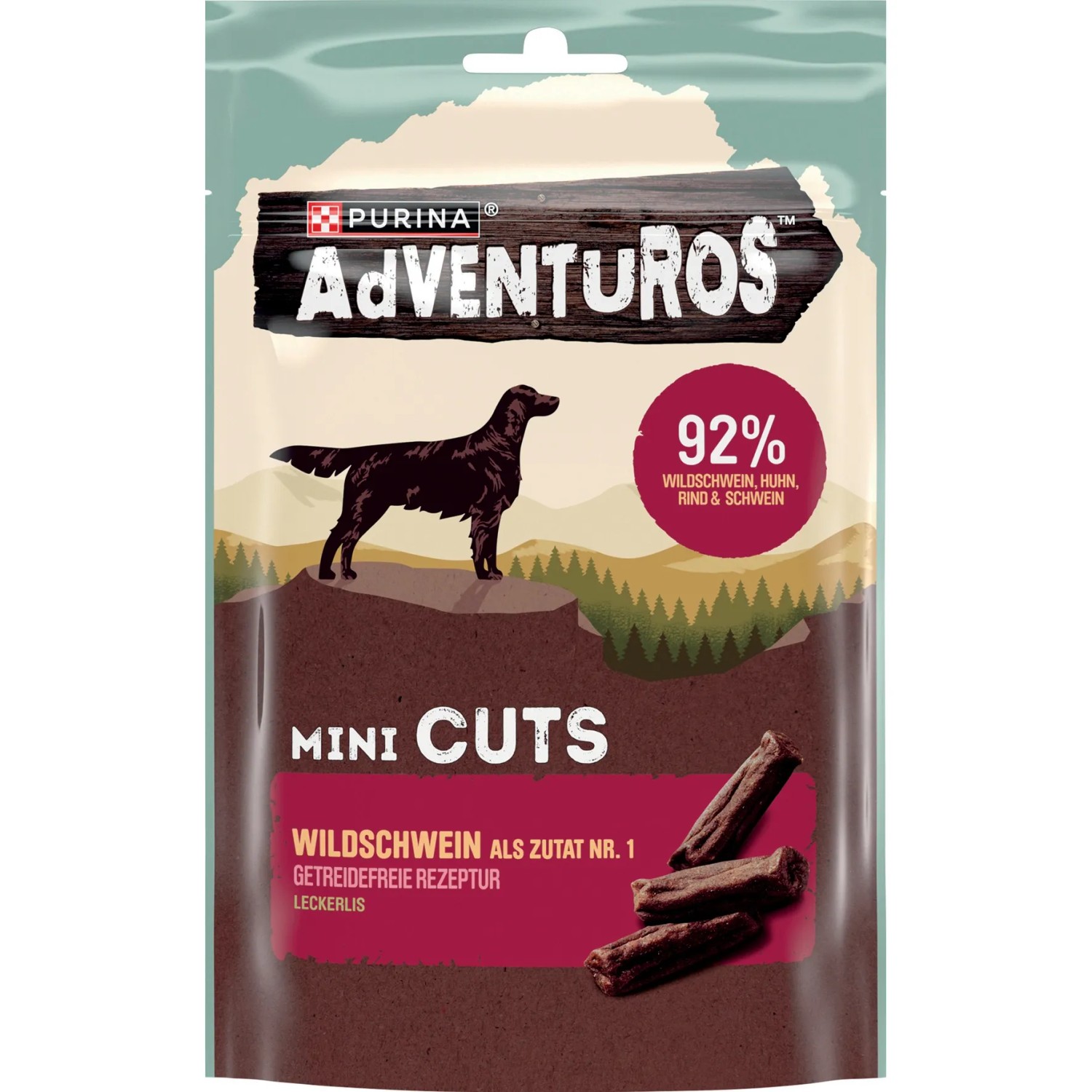Purina AdVENTuROS Hundeleckerlis Mini Cuts mit Wildschwein 70 g Beutel ...