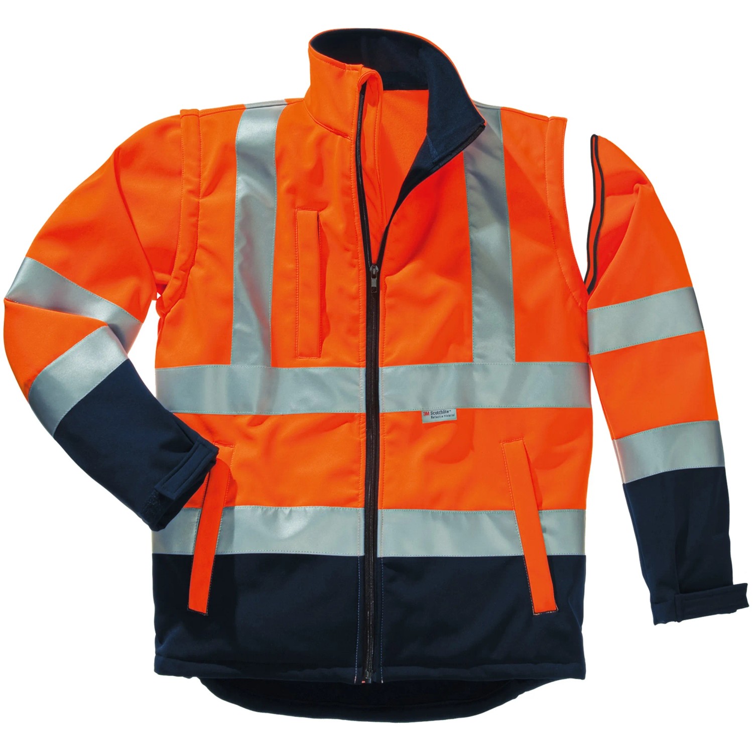 Scheibler workwear Warnschutz-Softshelljacke Flash 8448 Orange-Navy Gr ...