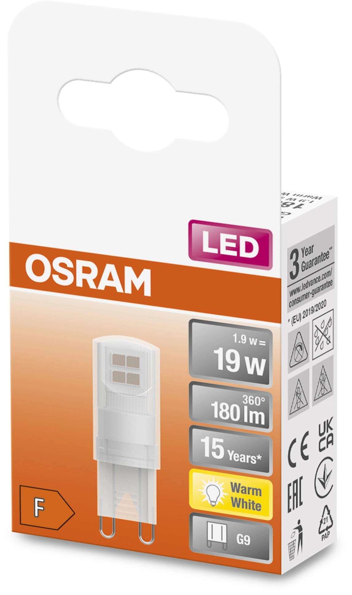 Osram LED-Leuchtmittel G9 1,9 W Warmweiß 180 lm EEK: F 4,6 x 1,5 cm (H x Ø) kaufen bei OBI