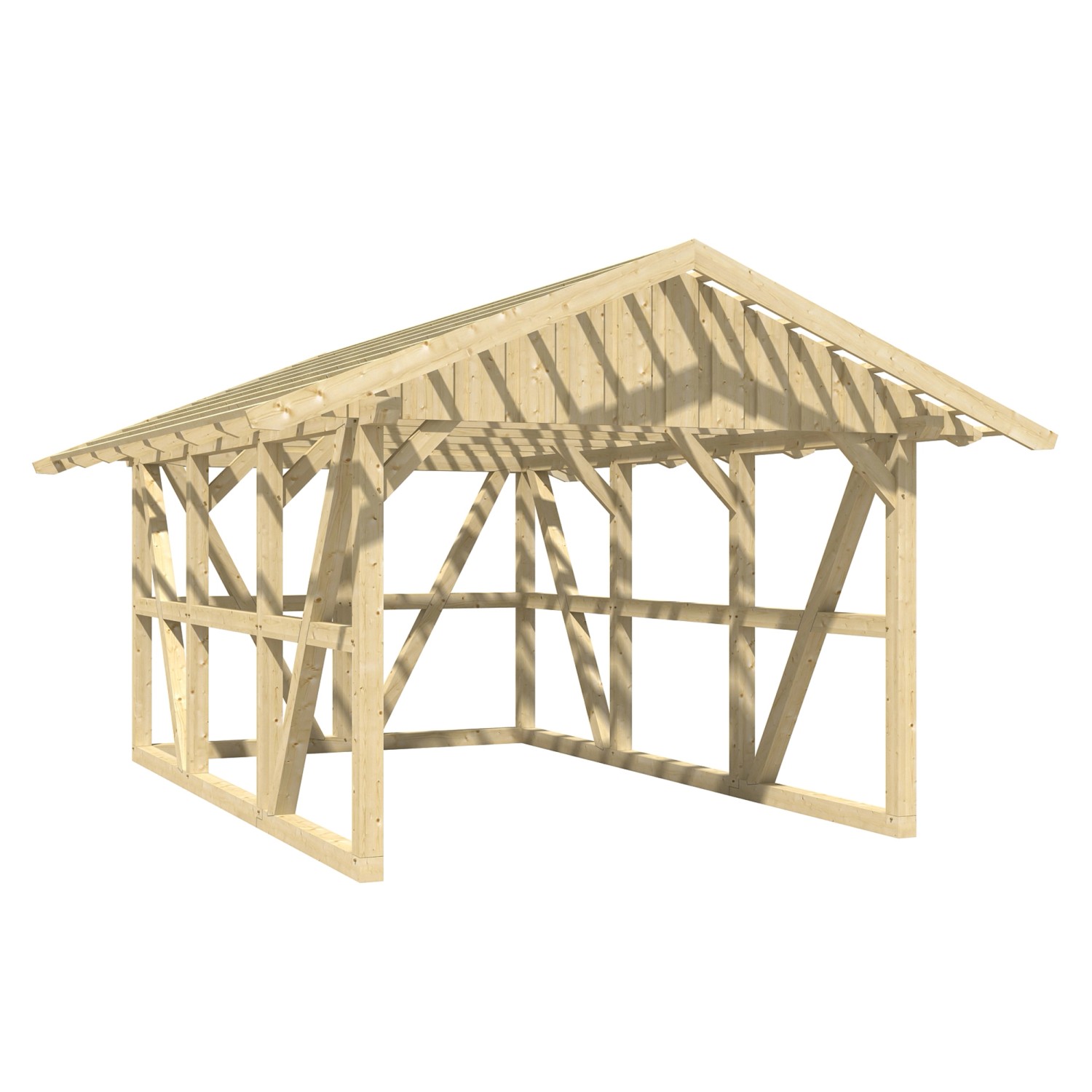 Skan Holz Carport Schwarzwald mit Dachlattung u. Rückwand 424 x 600 cm ...