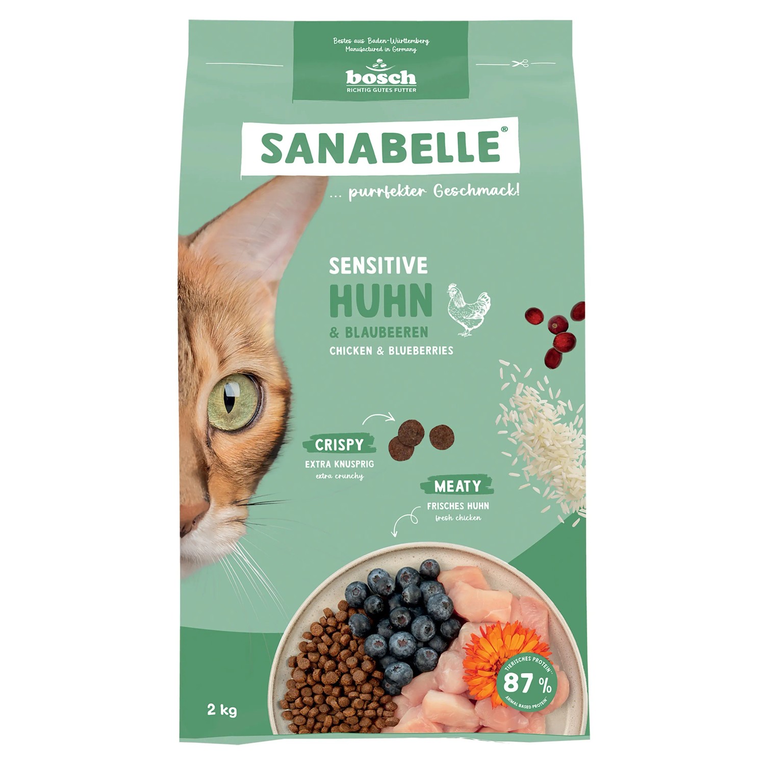 Sanabelle Katzen-Trockenfutter Sensitive Huhn & Blaubeeren 2 kg kaufen ...