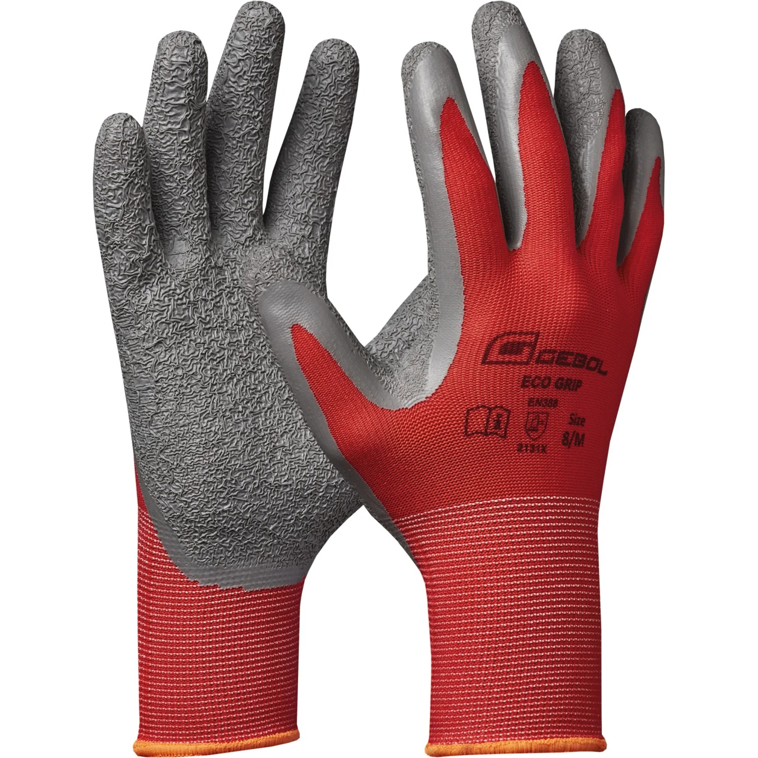 Gebol Handschuh Eco Grip Rot-Grau Größe 8 kaufen bei OBI