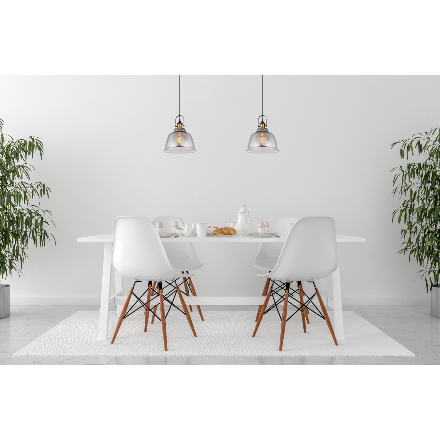 Globo Pendelleuchte Dorothea 1-flammig Schwarz 300 x 1200 mm kaufen bei OBI