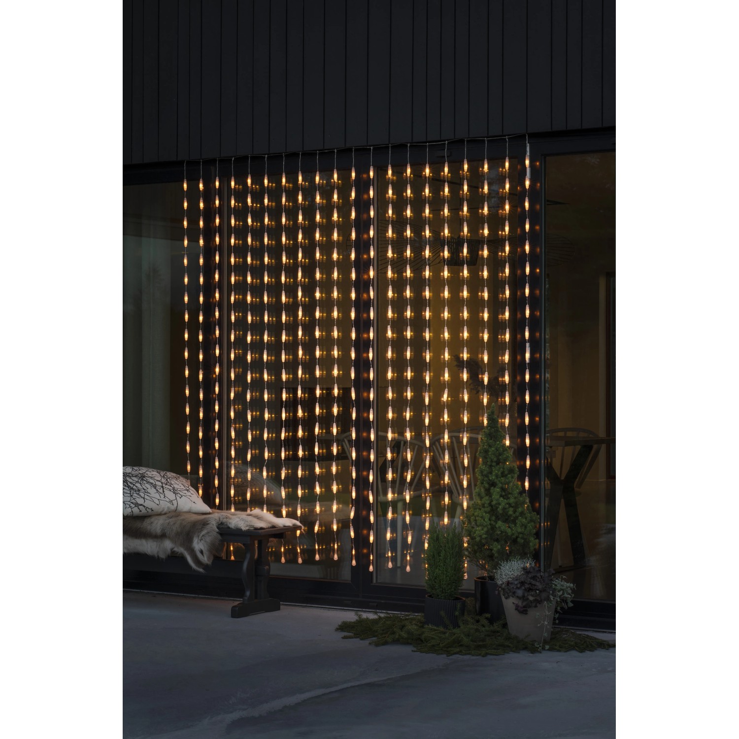 Konstsmide LED Lichtervorhang Tropfenform 400 Bernsteinfarbene Dioden ...