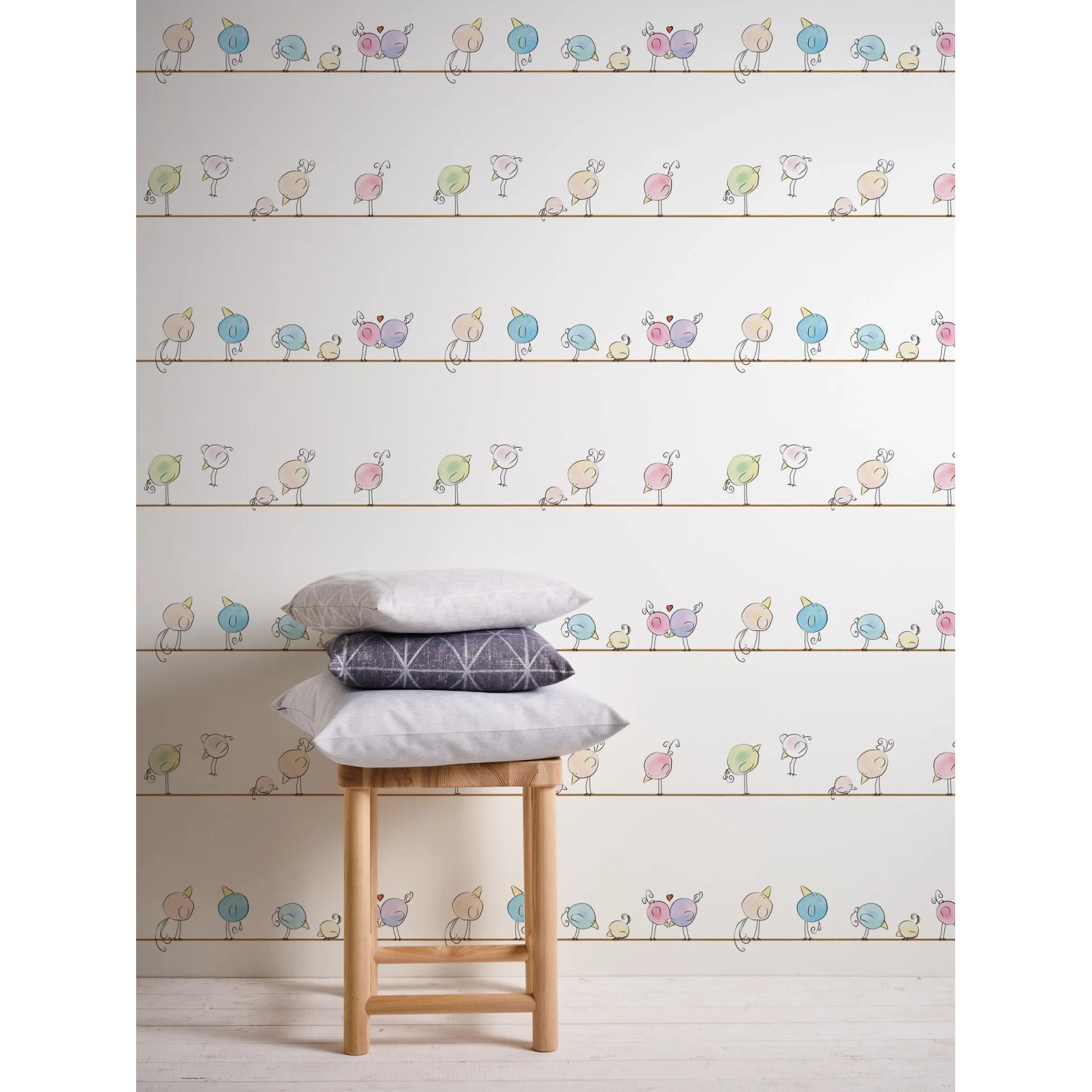Vliestapete Vogeltapete Kinderzimmertapete Bunt Weiß FSC® kaufen bei OBI