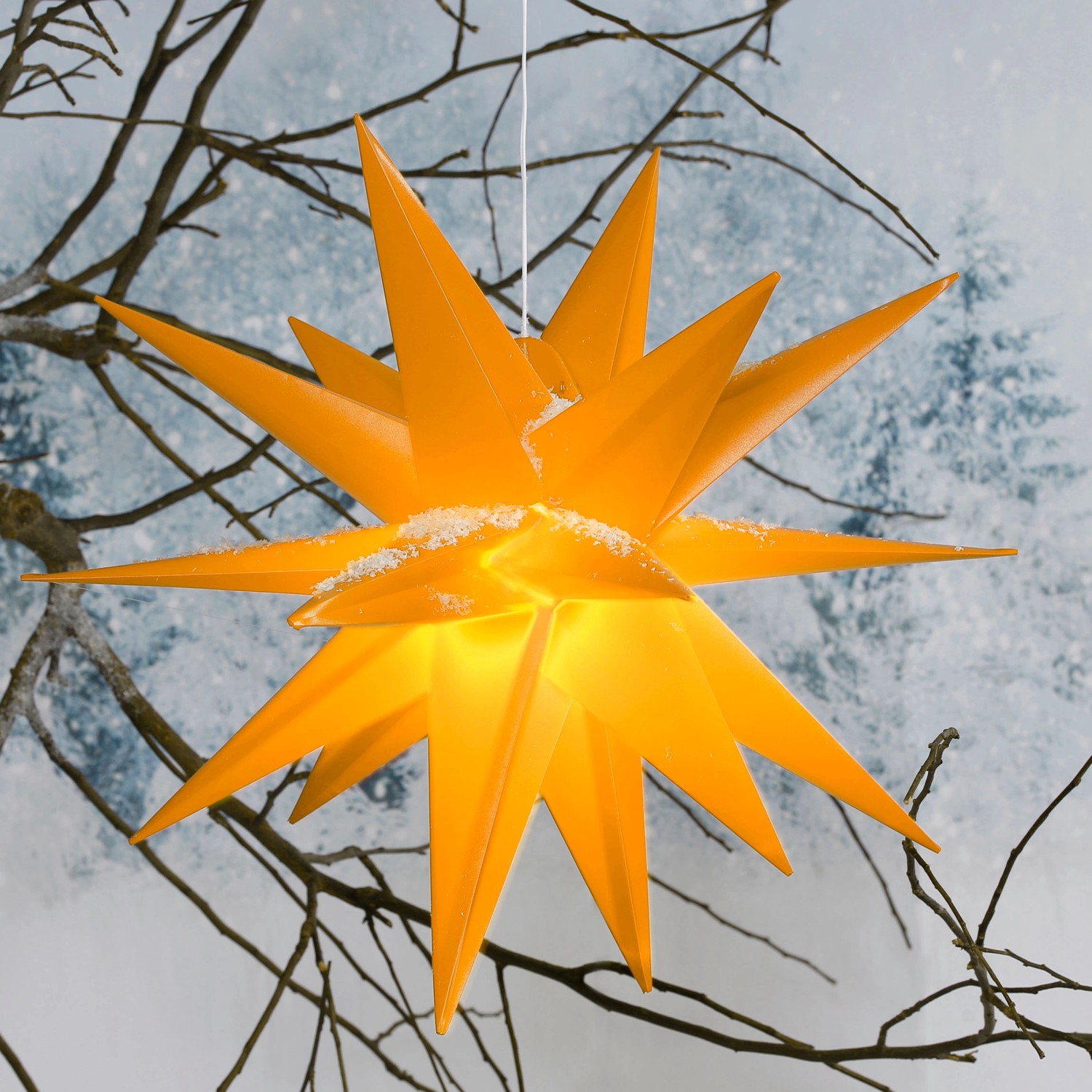 Amare LED-3D-Weihnachtsstern mit Timer Gelb ca. 57 cm x 48 cm x 44 cm ...