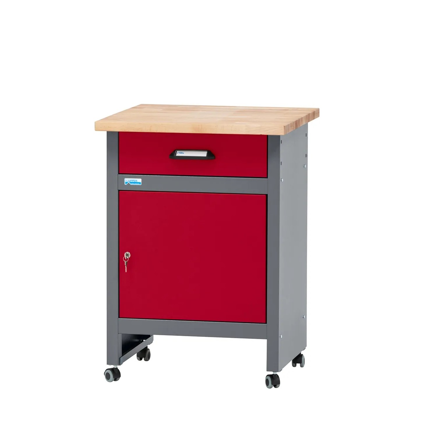 Küpper Werkbank Eintürig 1 Schublade & Rollen 84 x 60 x 60 cm Dunkelrot ...