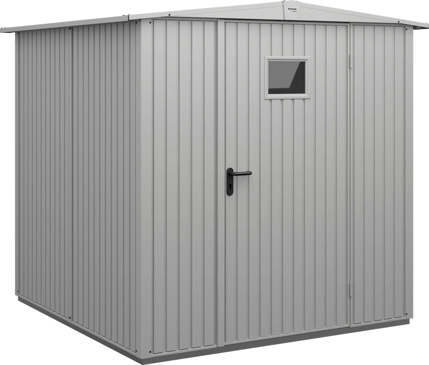 EcoStar Gerätehaus Trend-S Typ 2 Weiß-Alu 1 flg. Fenster 225,6 cm x 215 ...