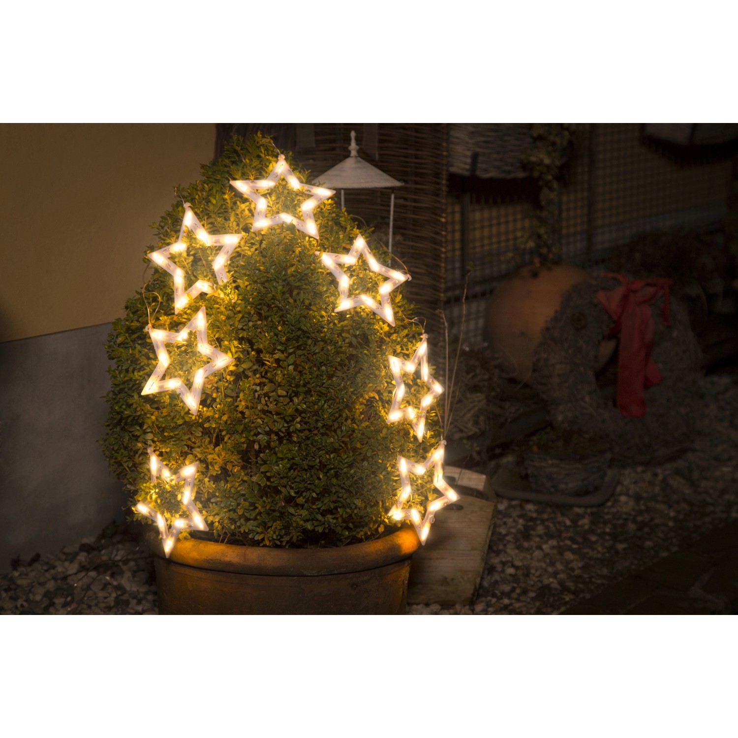 Konstsmide LED-Lichtervorhang mit 7 Sternensilhouetten warmweiß kaufen ...