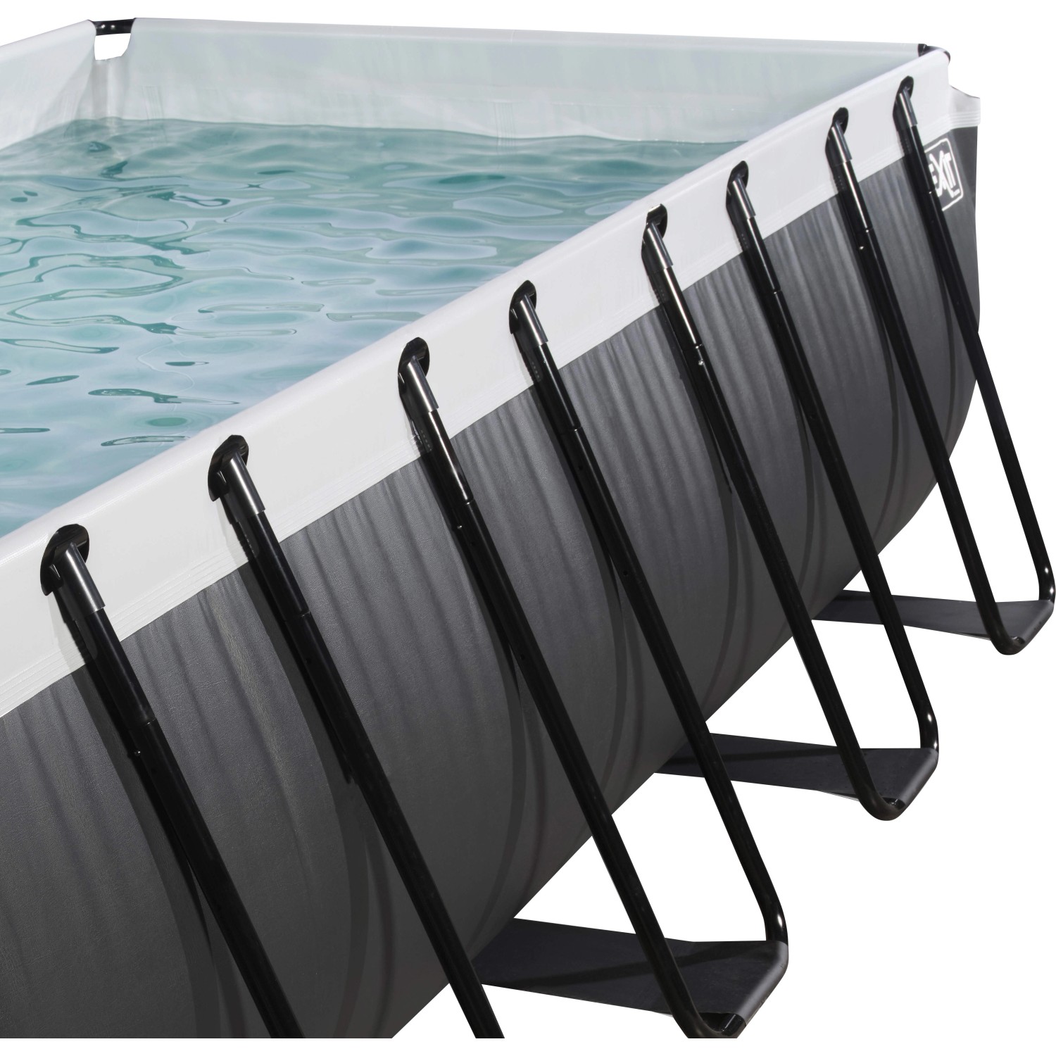 Exit Black Leather Pool Schwarz 400 x 200 x 122 cm m. Sandfilterpumpe ...