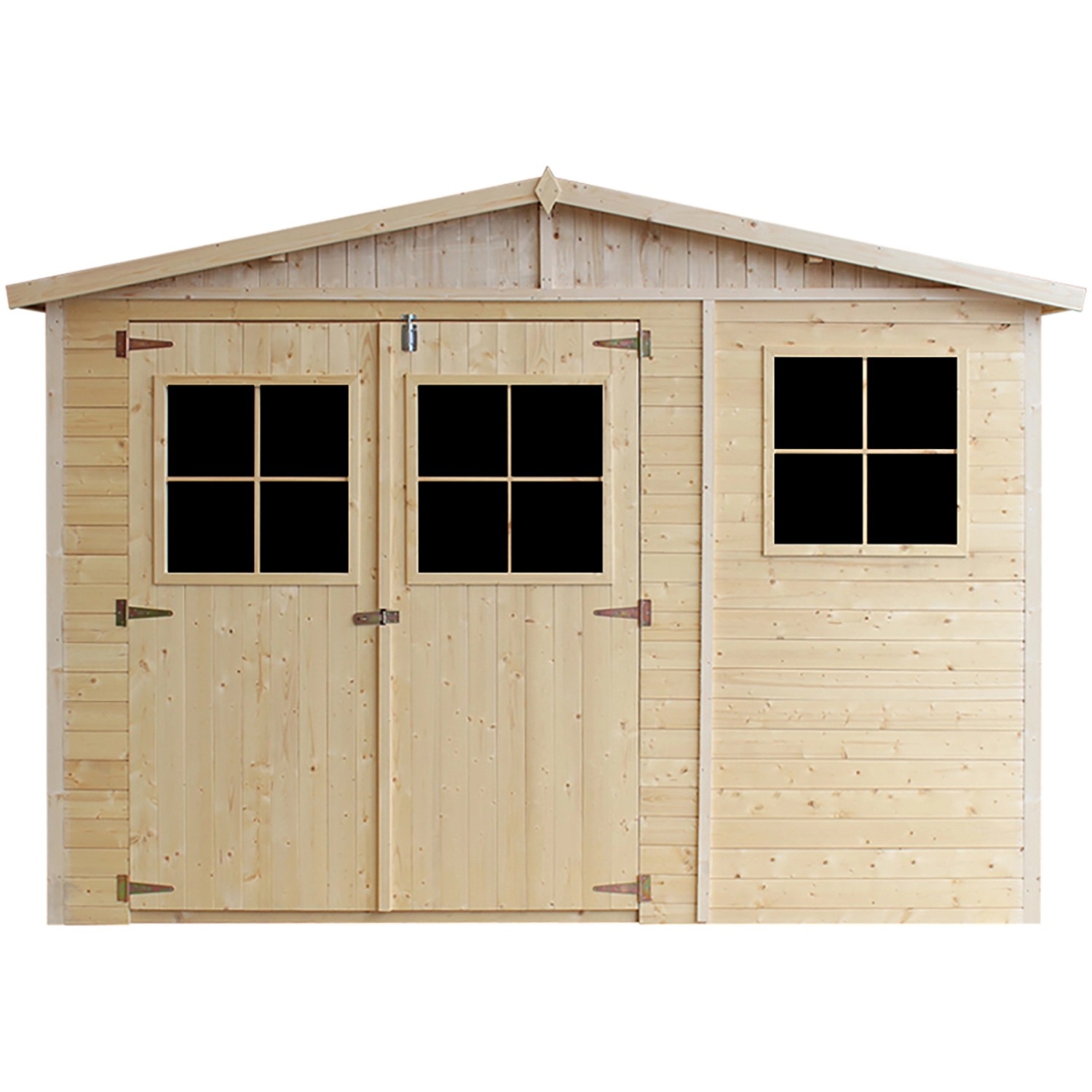 Timbela Gartenhaus Holz M334+M334G 6,03 m² mit Fenstern und Boden ...