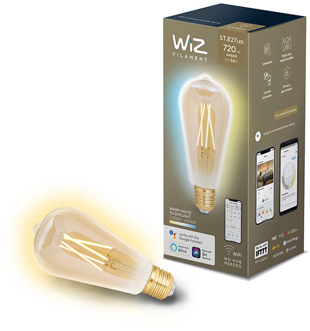 WiZ Smart LED-Leuchtmittel Wifi Filament Amber ST64 E27 7 W kaufen bei OBI WiZ Smart LED-Leuchtmittel Wifi Filament Amber ST64 E27 7 W kaufen bei OBI