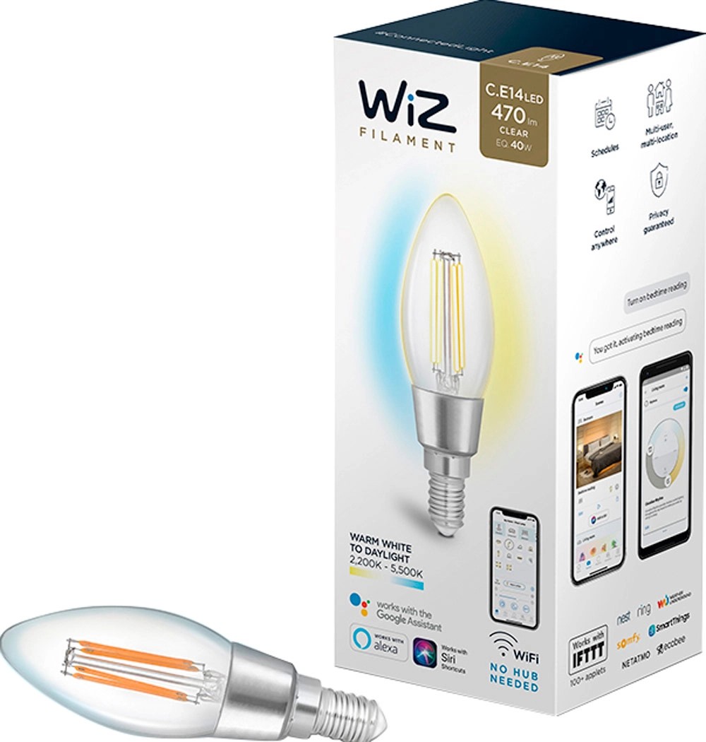 WiZ Smart LED-Leuchtmittel Wifi Filament Clear C35 E27 5,5 W kaufen bei OBI WiZ Smart LED-Leuchtmittel Wifi Filament Clear C35 E27 5,5 W kaufen bei OBI