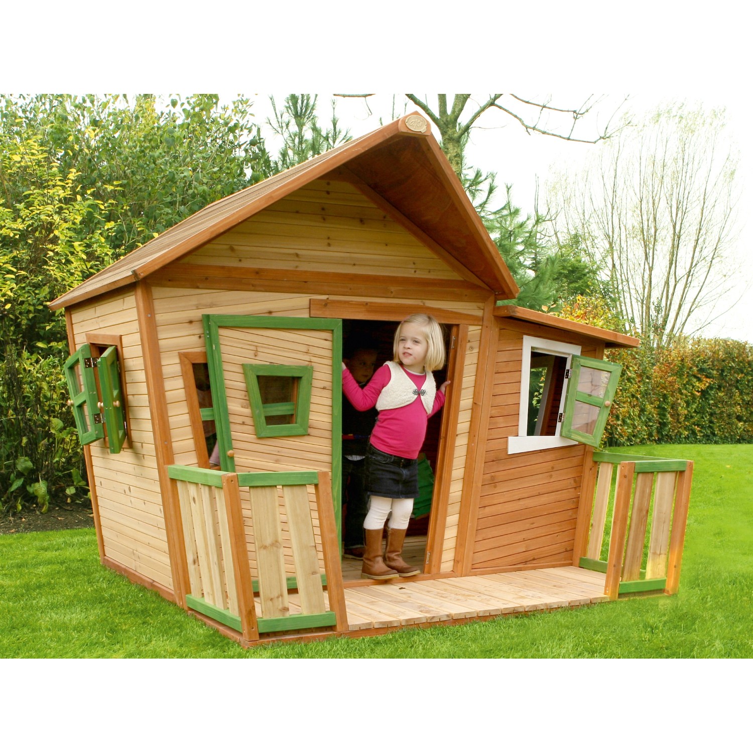 Axi Lisa Spielhaus Braun - Grün 193 x 220 x 174 cm kaufen bei OBI