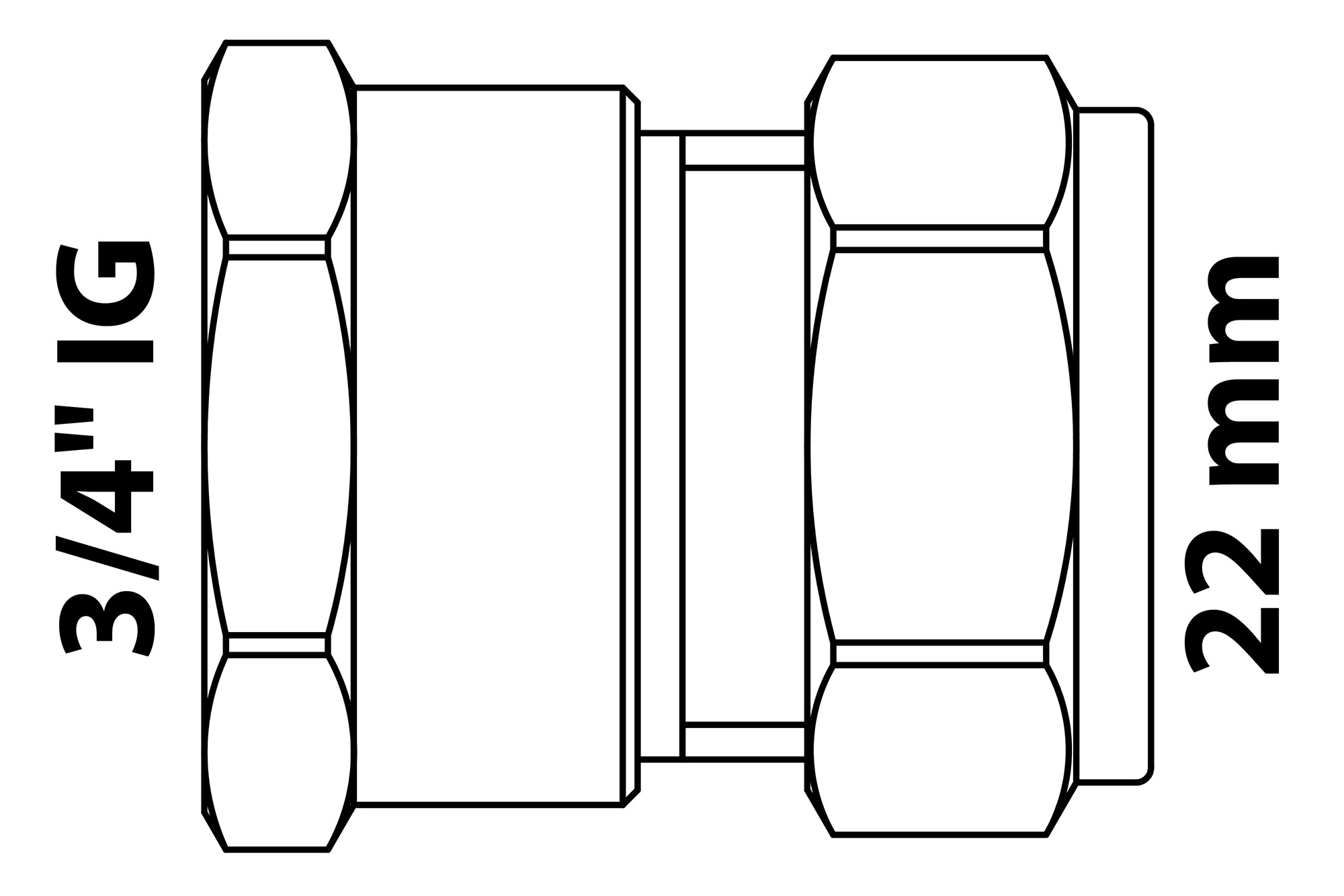 Kirchhoff Übergangsstück 22 mm x 24,2 mm (3/4" IG) für CU-Rohr Blank ...