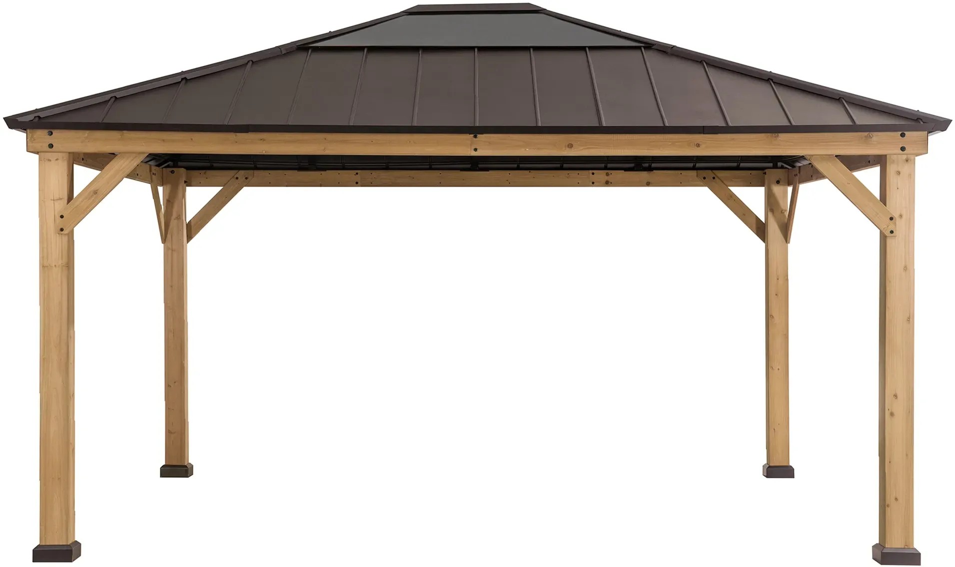 Sunjoy Gazebo Ernir Zedernholz 393 cm x 452 cm Schwarz kaufen bei OBI