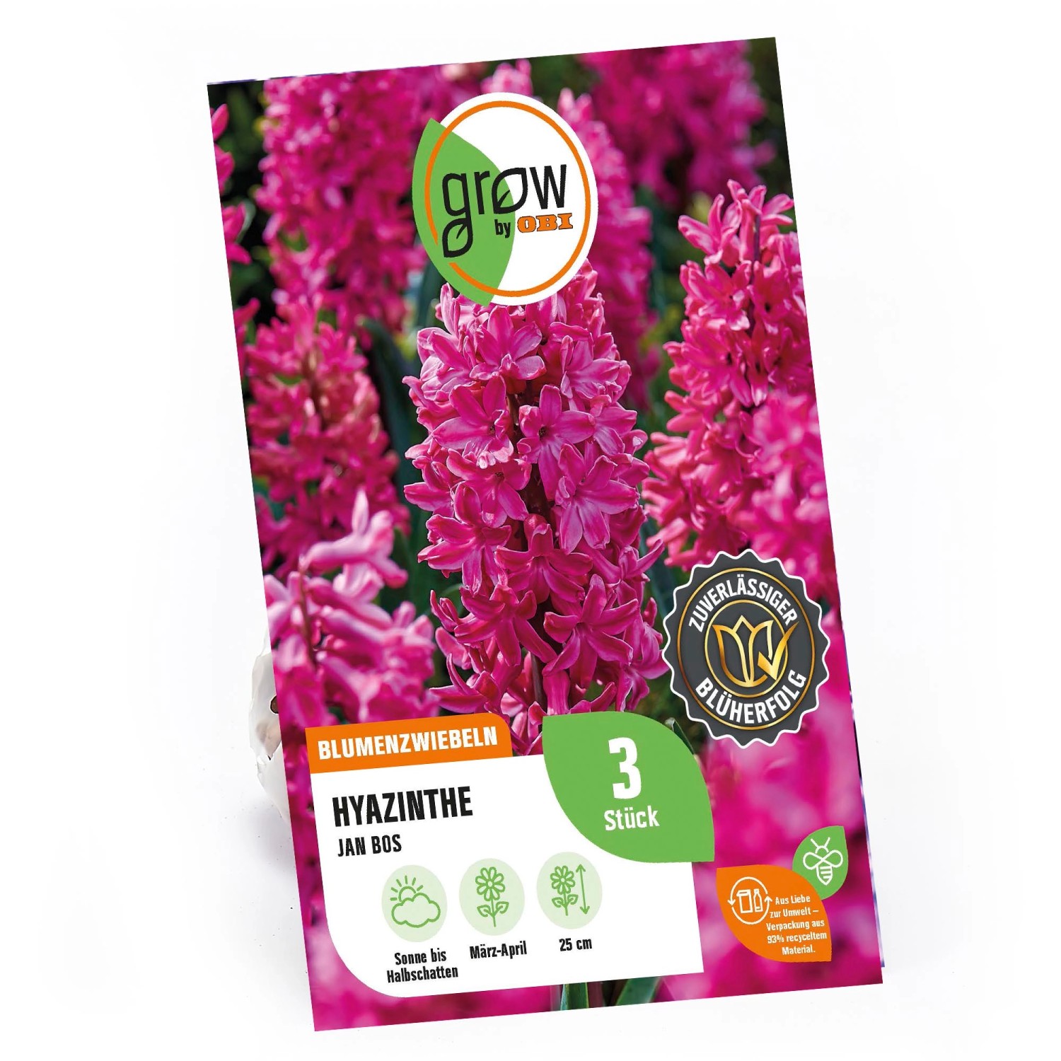 GROW by OBI Hyazinthe "Jan Bos" Rosa 25 cm Hyacinthus orientalis kaufen bei OBI