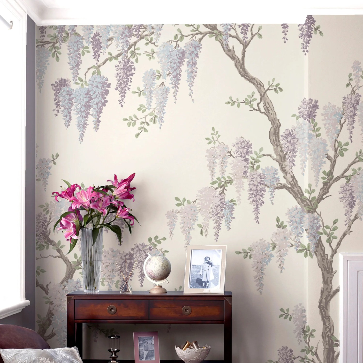 Laura Ashley Vliesfototapete Wisteria Garden 280 x 300 cm kaufen bei OBI