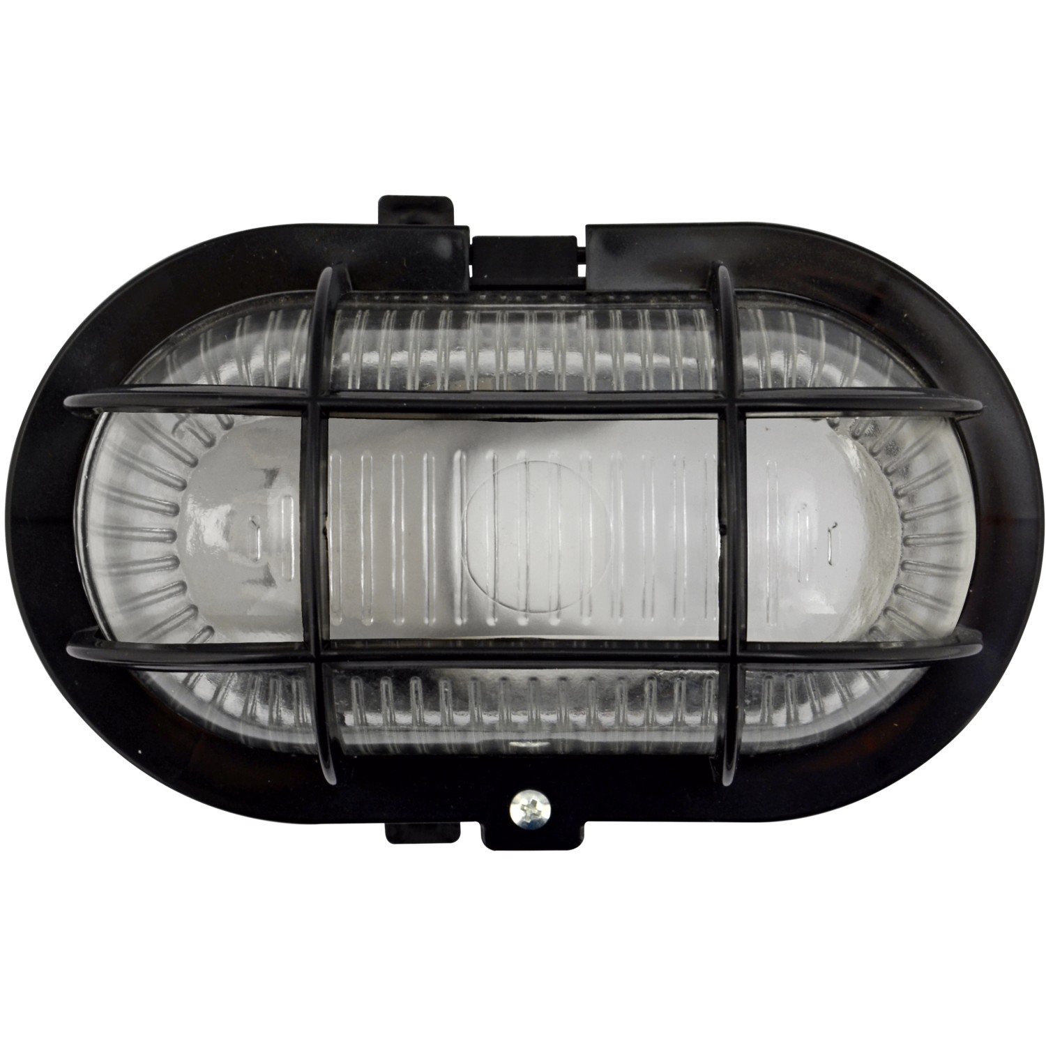 e2 elektro LED-Ovalleuchte mit Kunststoffkorb Schwarz 18,5 cm x 12,5 cm ...