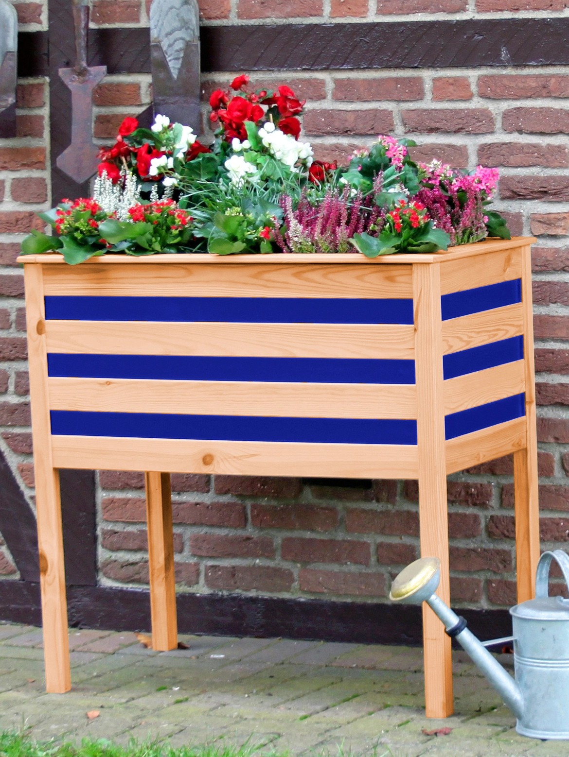 Pflanzkasten CYO auf Beinen 88 cm x 48 cm x 90 cm Honigbraun-Blau kaufen bei OBI