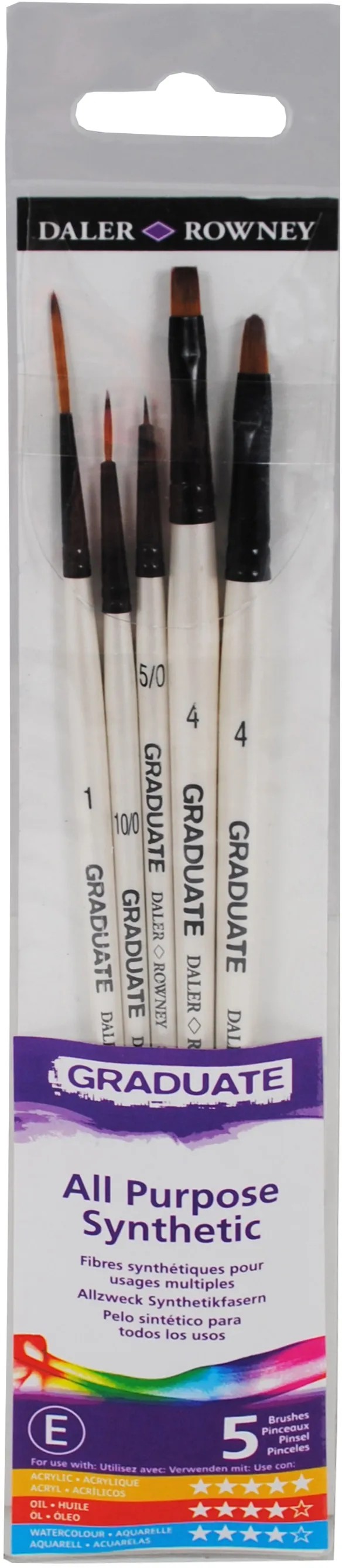 Daler-Rowney Graduate Multitechnik-Pinsel Synthetik 5er-Set kaufen bei OBI