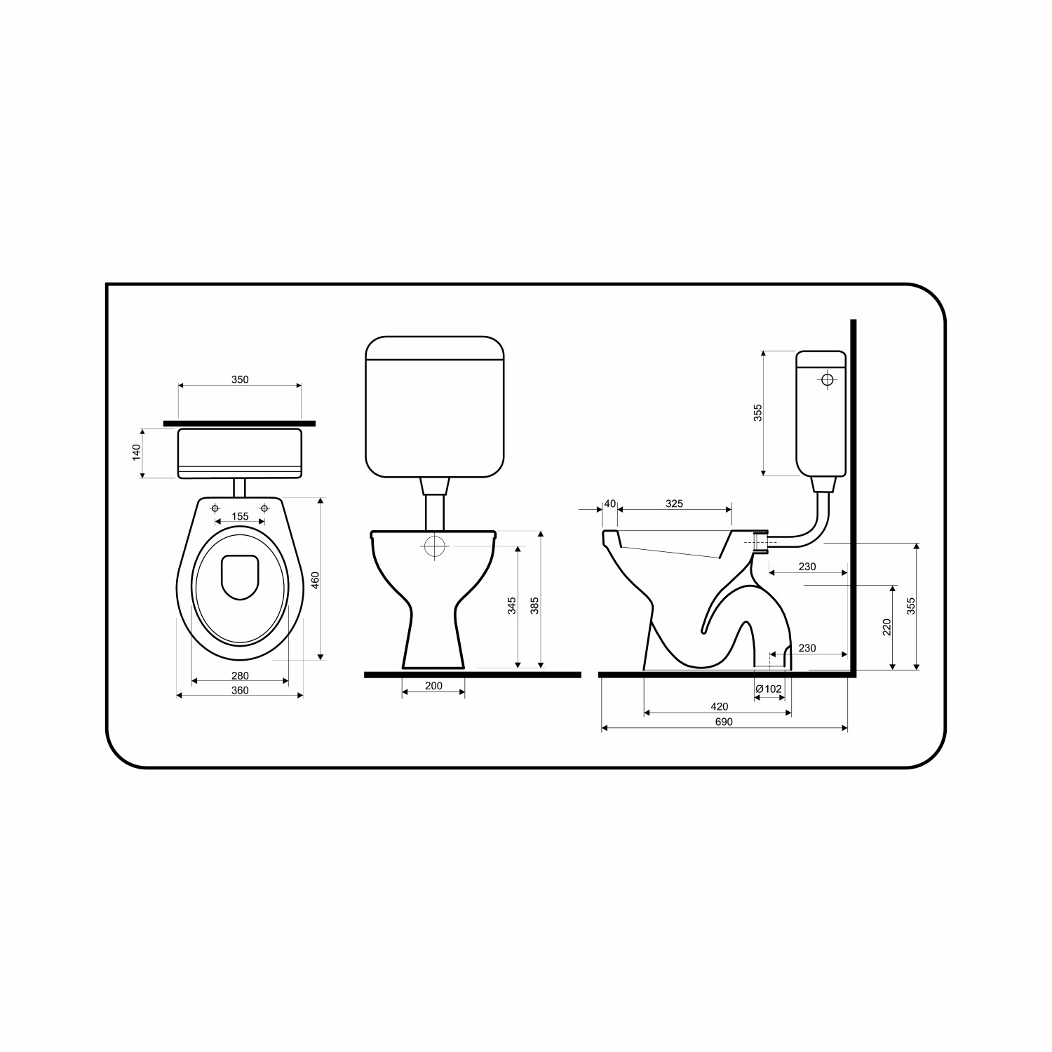 baliv Stand-WC-Set Weiß Abgang Senkrecht kaufen bei OBI