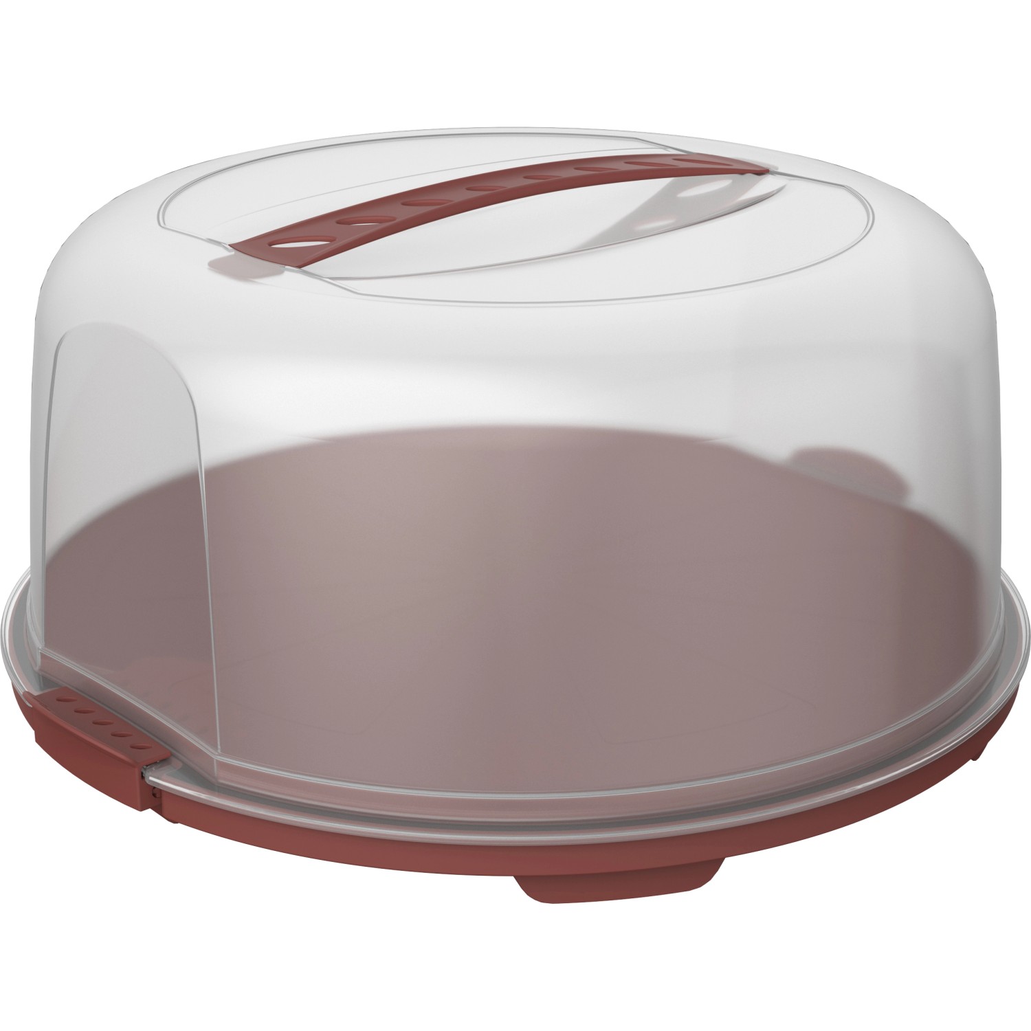 Rotho Tortenglocke Fresh XL mit Trays 26 cm x 34,5 cm x 35,5 cm Rostrot ...