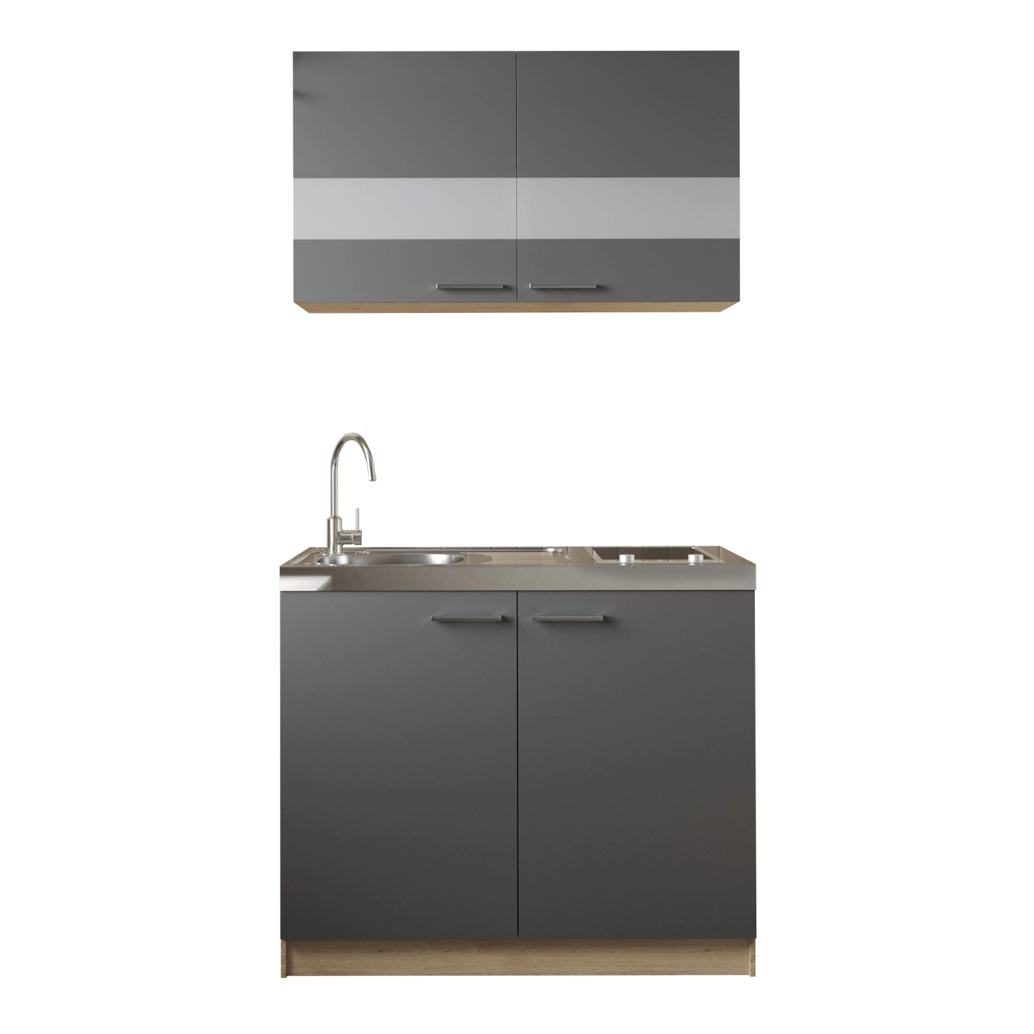 Respekta Küchenmöbel-Set 3 Merle 100 cm Grau kaufen bei OBI