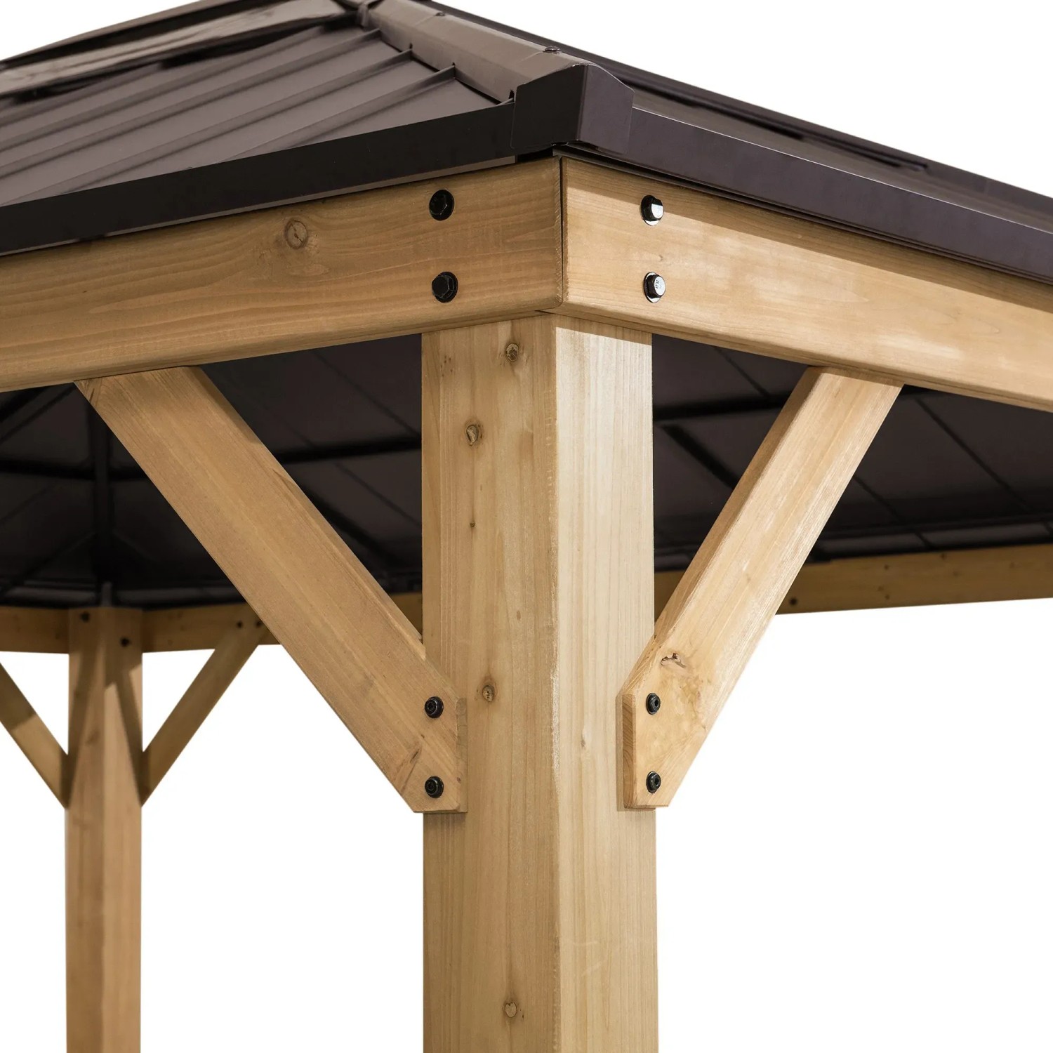 Sunjoy Gazebo Ernir Zedernholz 393 cm x 452 cm Schwarz kaufen bei OBI