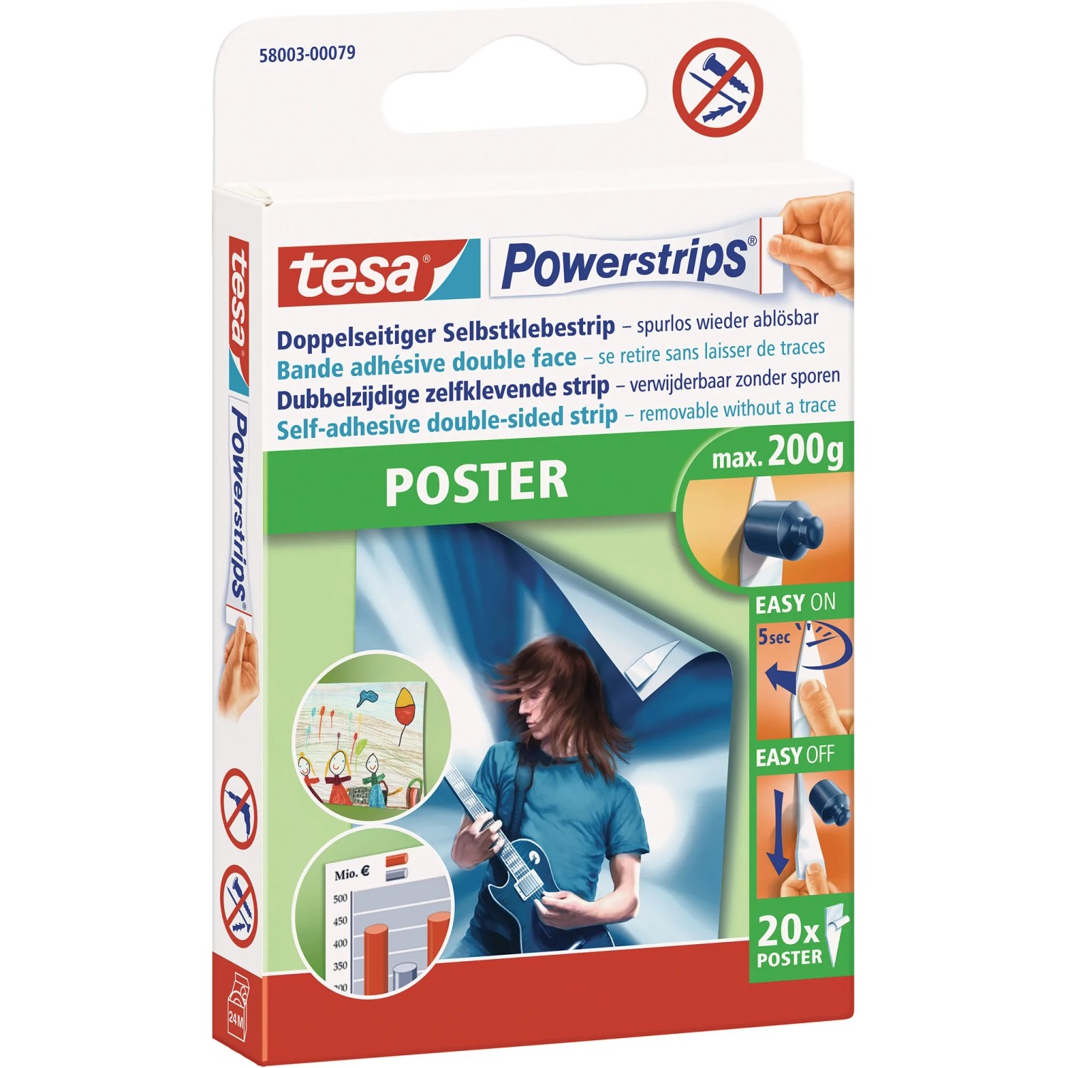 Tesa Powerstrips Poster Weiß 20 Stück kaufen bei OBI