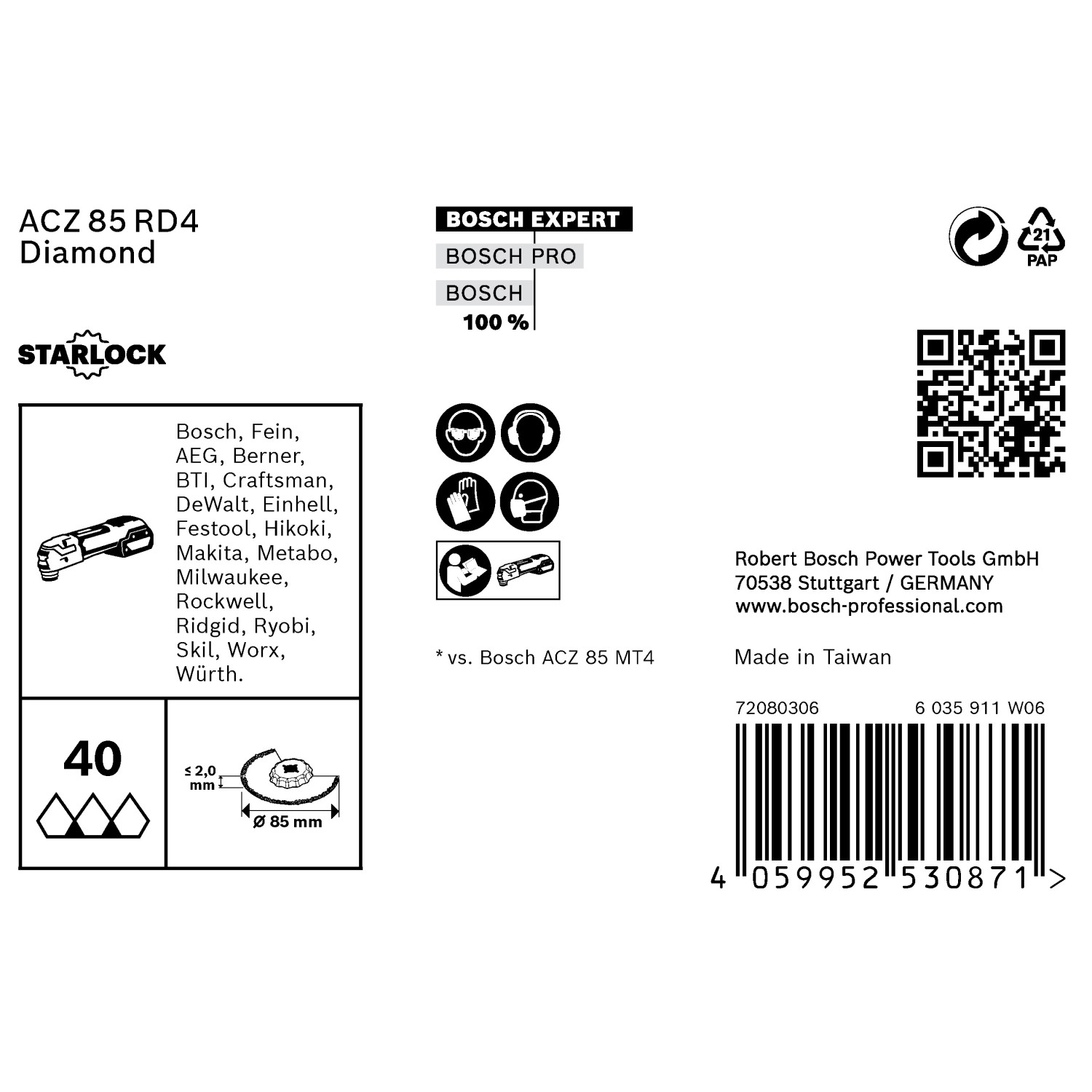 Bosch Expert Fugensegmentblatt ACZ85 RD4 Ø 85 mm 10 Stück kaufen bei OBI