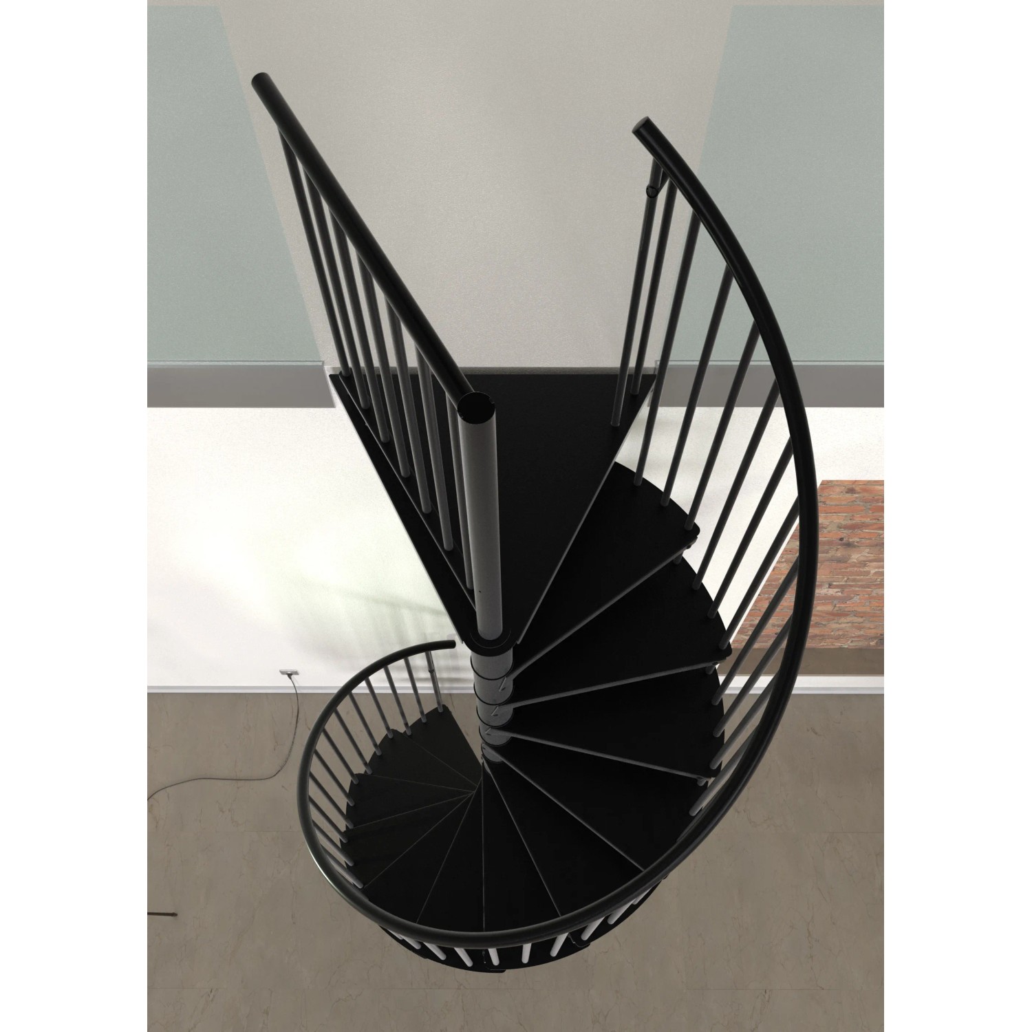 Minka Spindeltreppe Rondo Smart Schwarz 160 cm Raumhöhe bis 305 cm ...