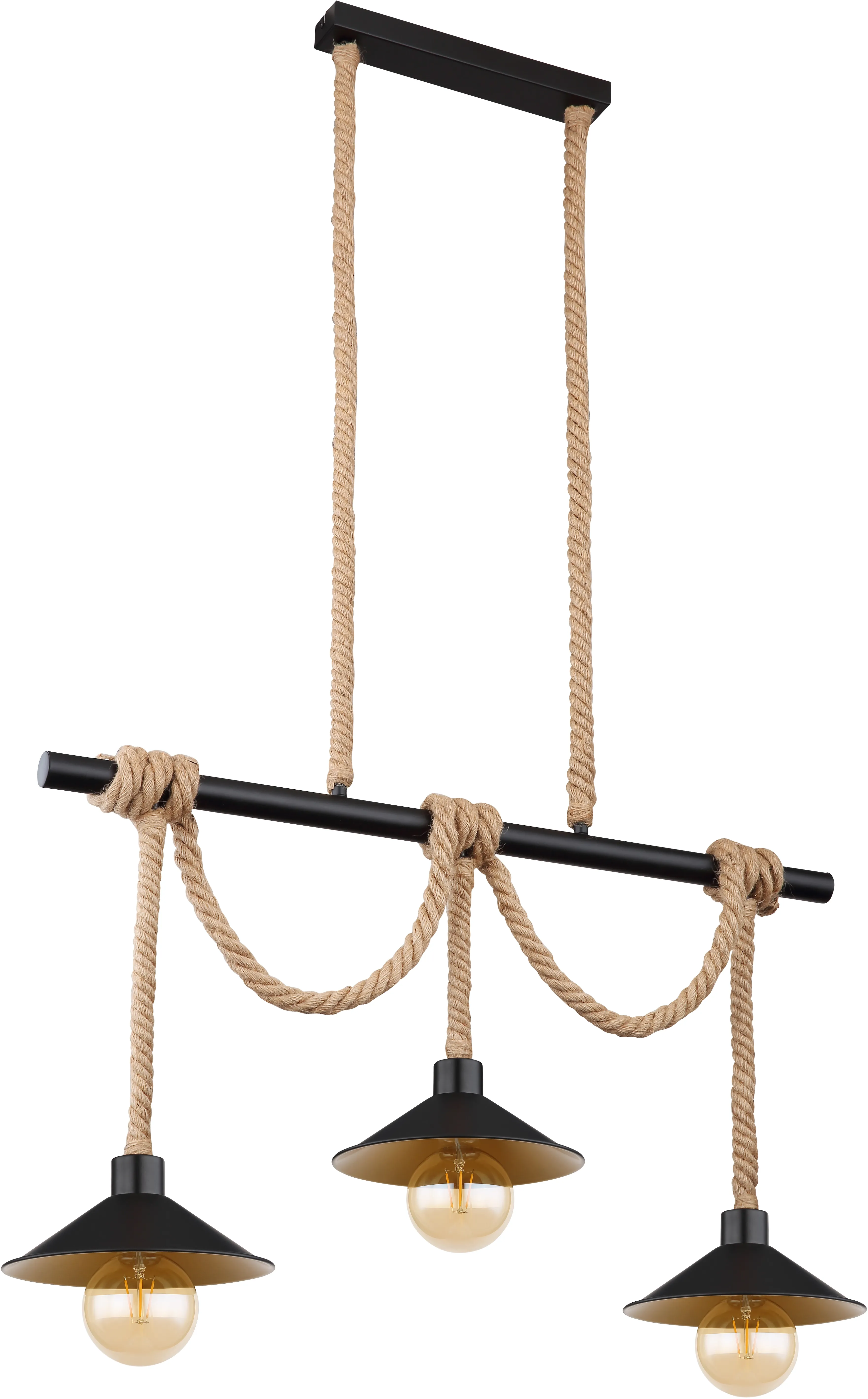 Globo Pendelleuchte Diana 3-flammig Schwarz matt 825 x 220 x 1200 mm ...