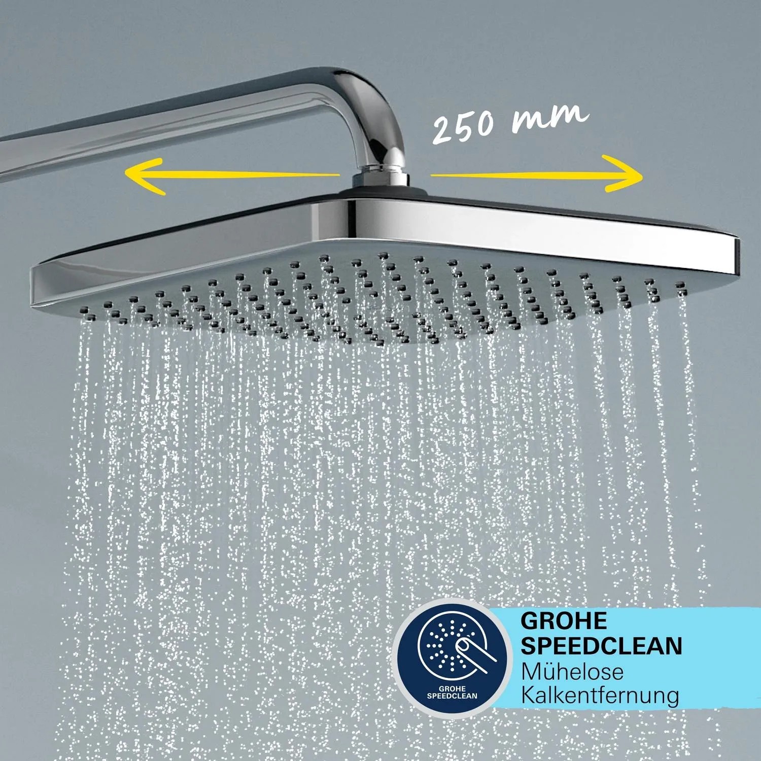Grohe Brausegarnitur Vitalio Comfort 250 Flex Chrom Eckig Kopf ...