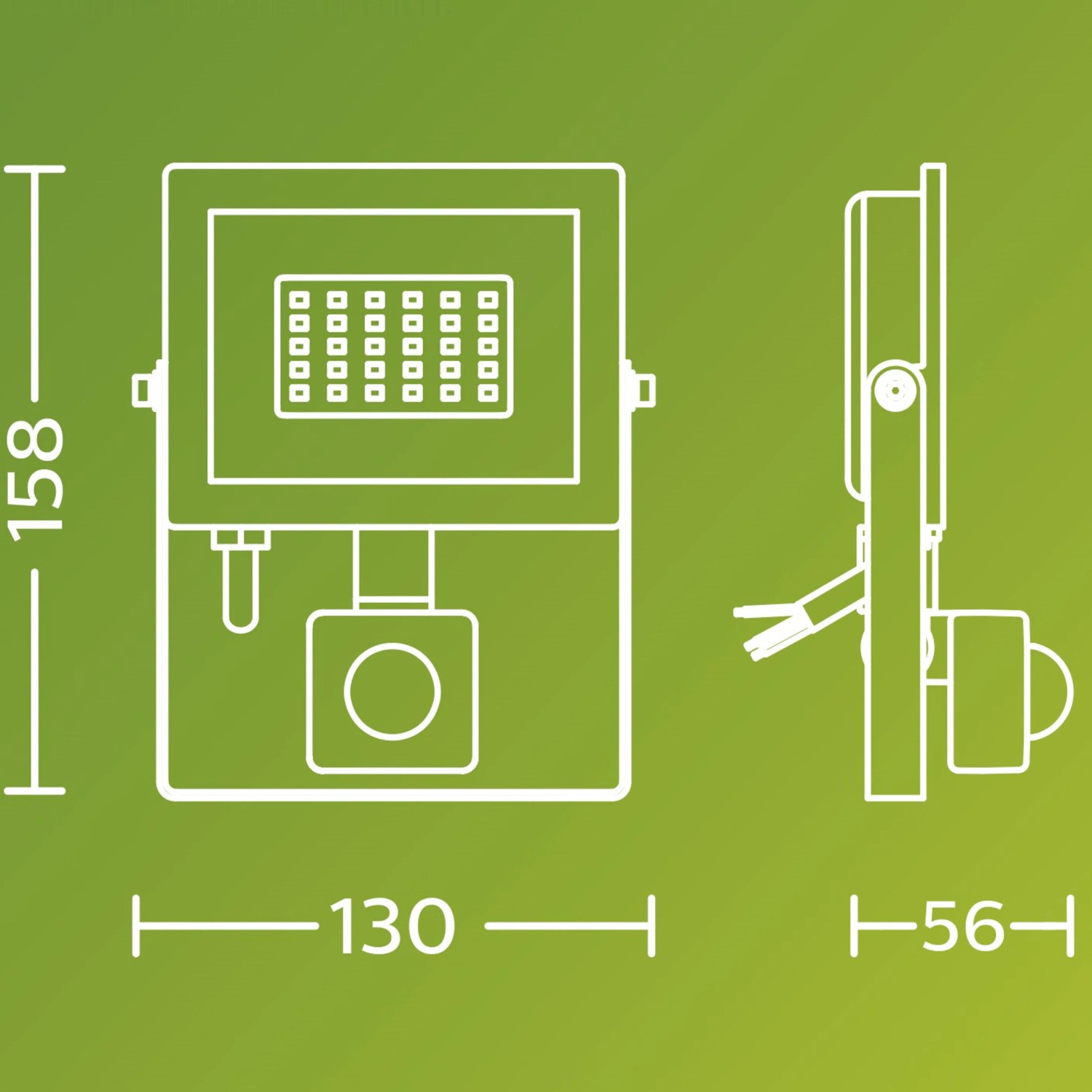 Philips Outdoor Flutlicht Lois Bewegungssensor 3.000 K 1.800 lm Schwarz ...