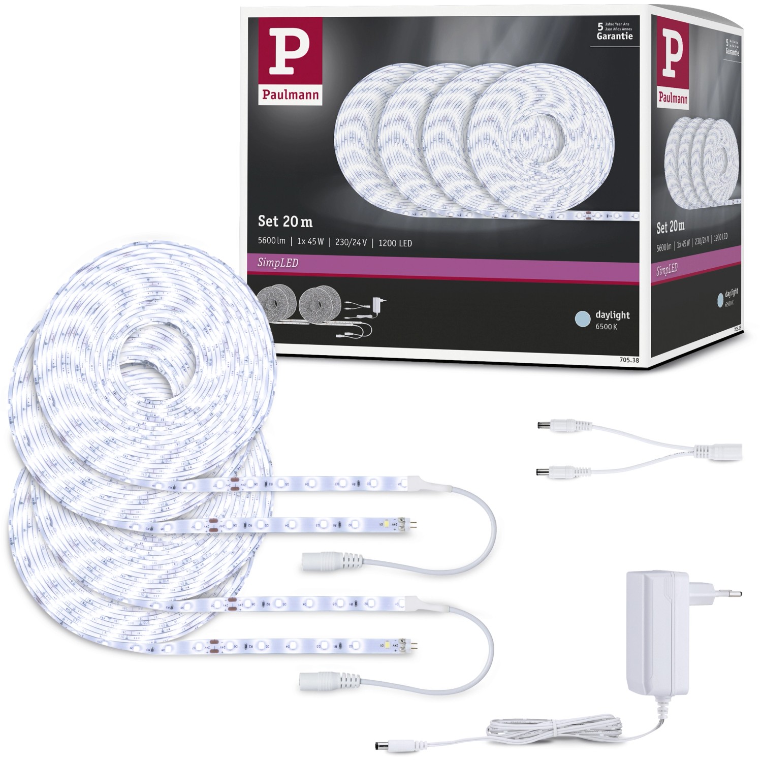 Paulmann LED-Strip SimpLED Komplettset 45W 280lm 6500K 20 m ...