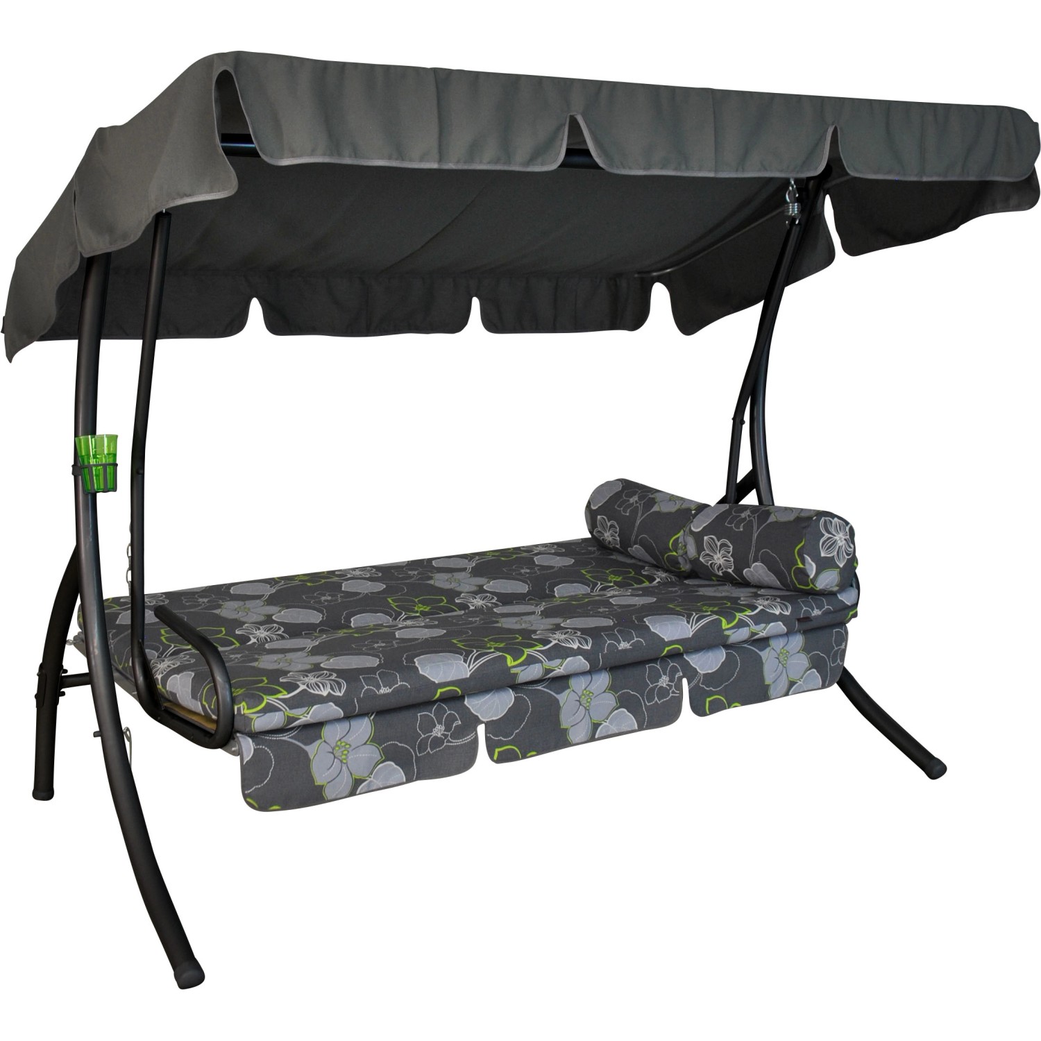 Angerer Hollywoodschaukel Trend Meran Grau Blumen 3-Sitzer kaufen bei OBI
