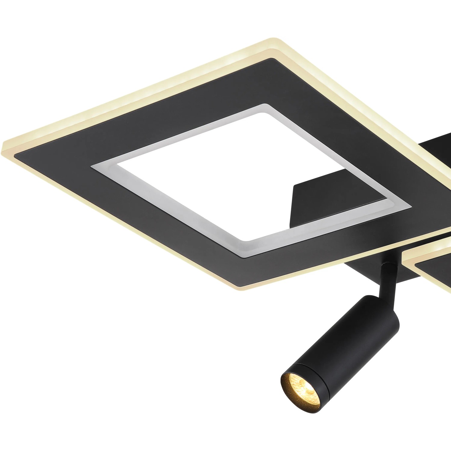 Globo LED-Deckenleuchte Marian 2-flammig Schwarz matt 540 x 410 x 115 ...