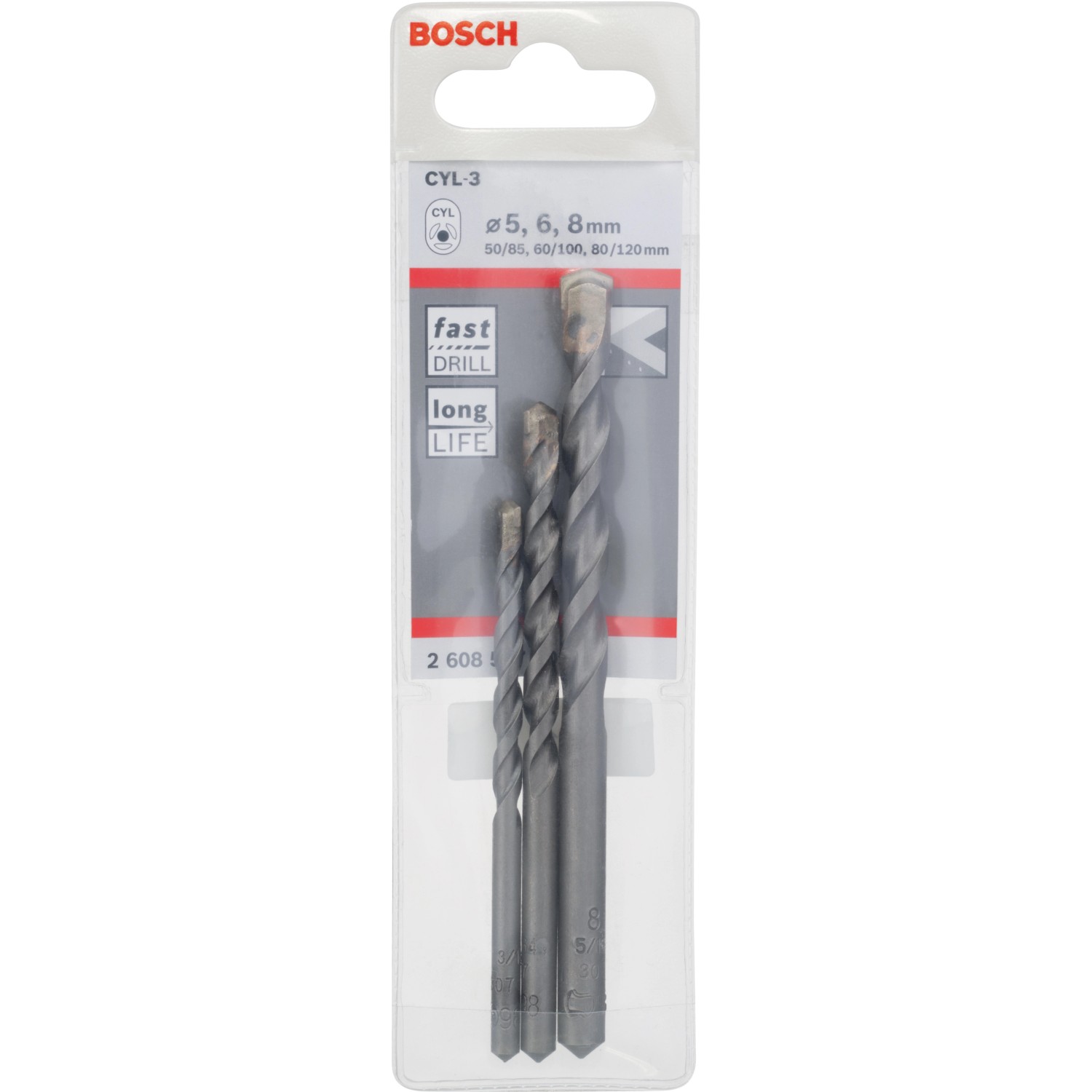 Bosch Betonbohrer-Set CYL-3 Silver Percussion 3-teilig Ø 5 mm - 8 mm ...