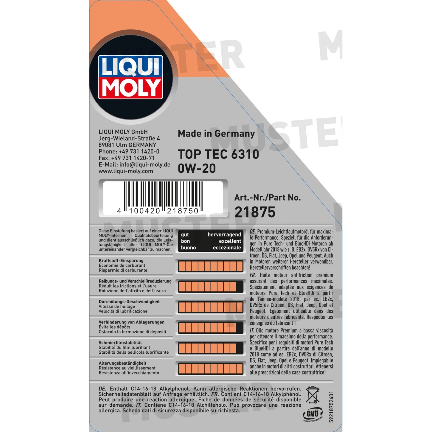 Liqui Moly Motoröl Top Tec 6310 0W-20 1 l kaufen bei OBI